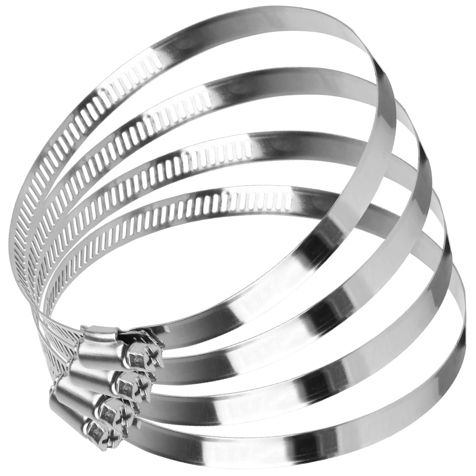 QUEST- Cabax 4 Inch Duct Clamp, Stainless Steel Large Hose Clamp ...