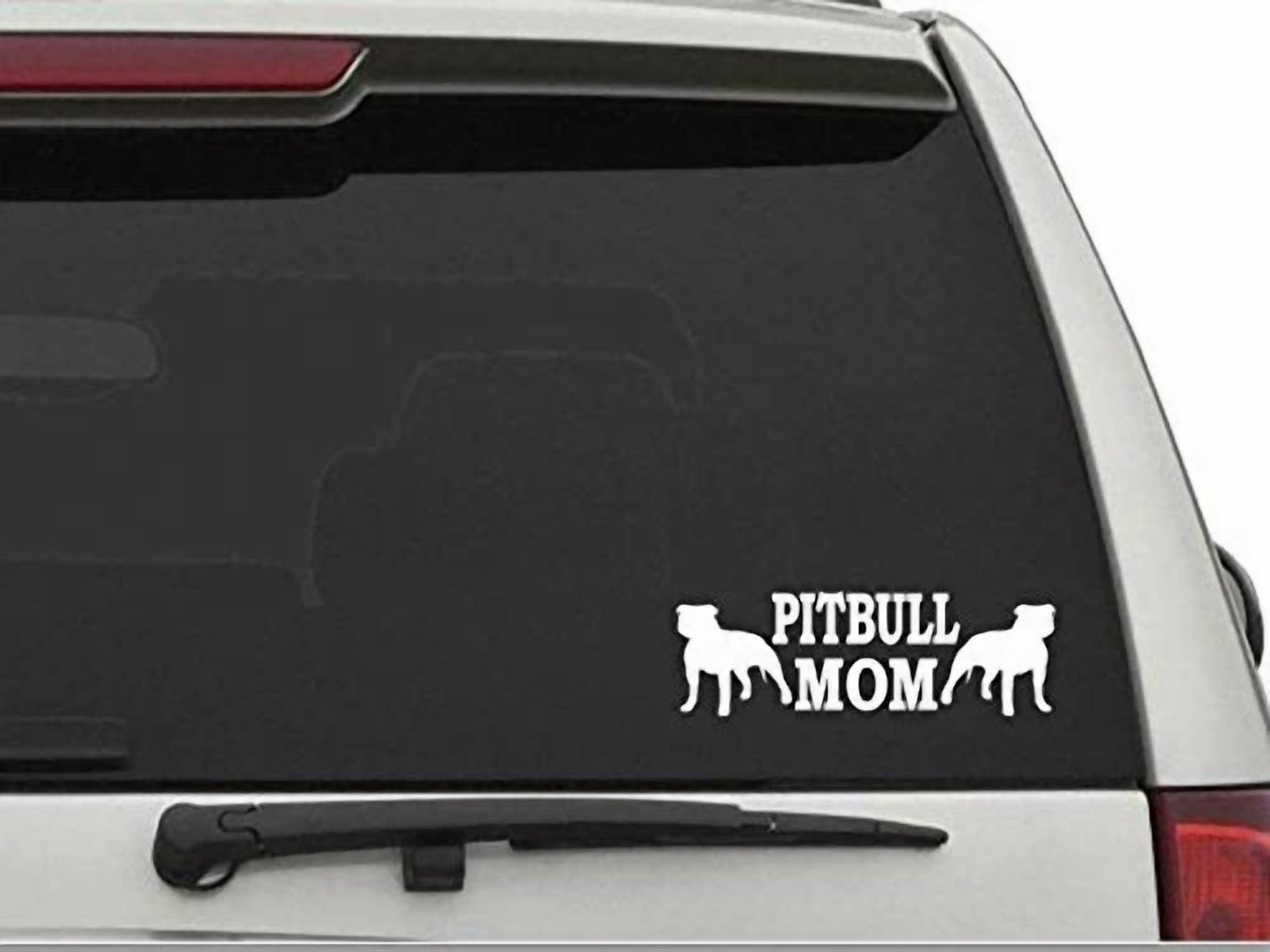 QUEST- Cw2146 "Pitbull Mom" Vinyl Die Cut Car Truck Window Decal ...