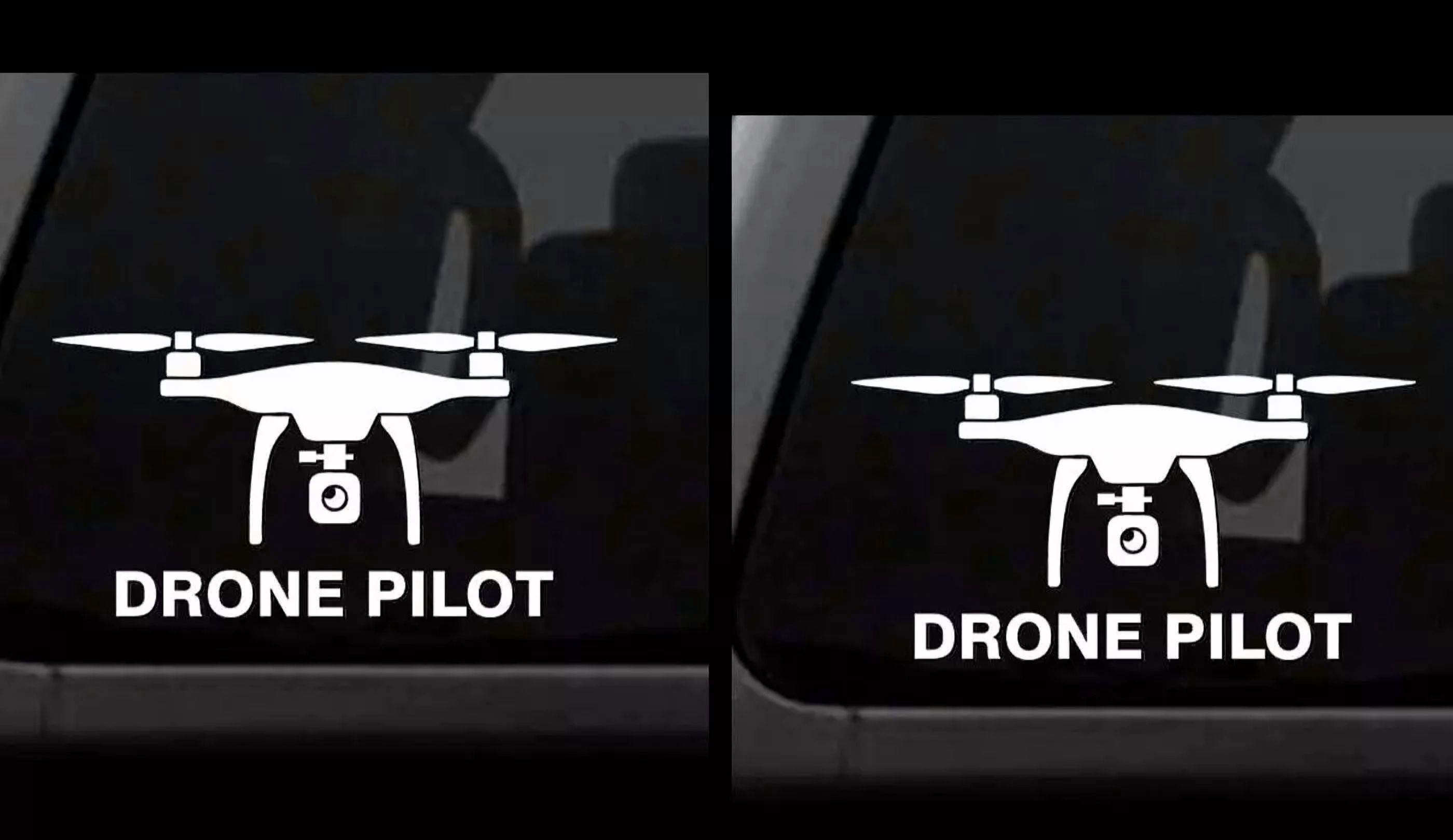 QUEST- Drone Pilot - Two 6" White Vinyl Decals Drone Hobbyist Car Truck ...