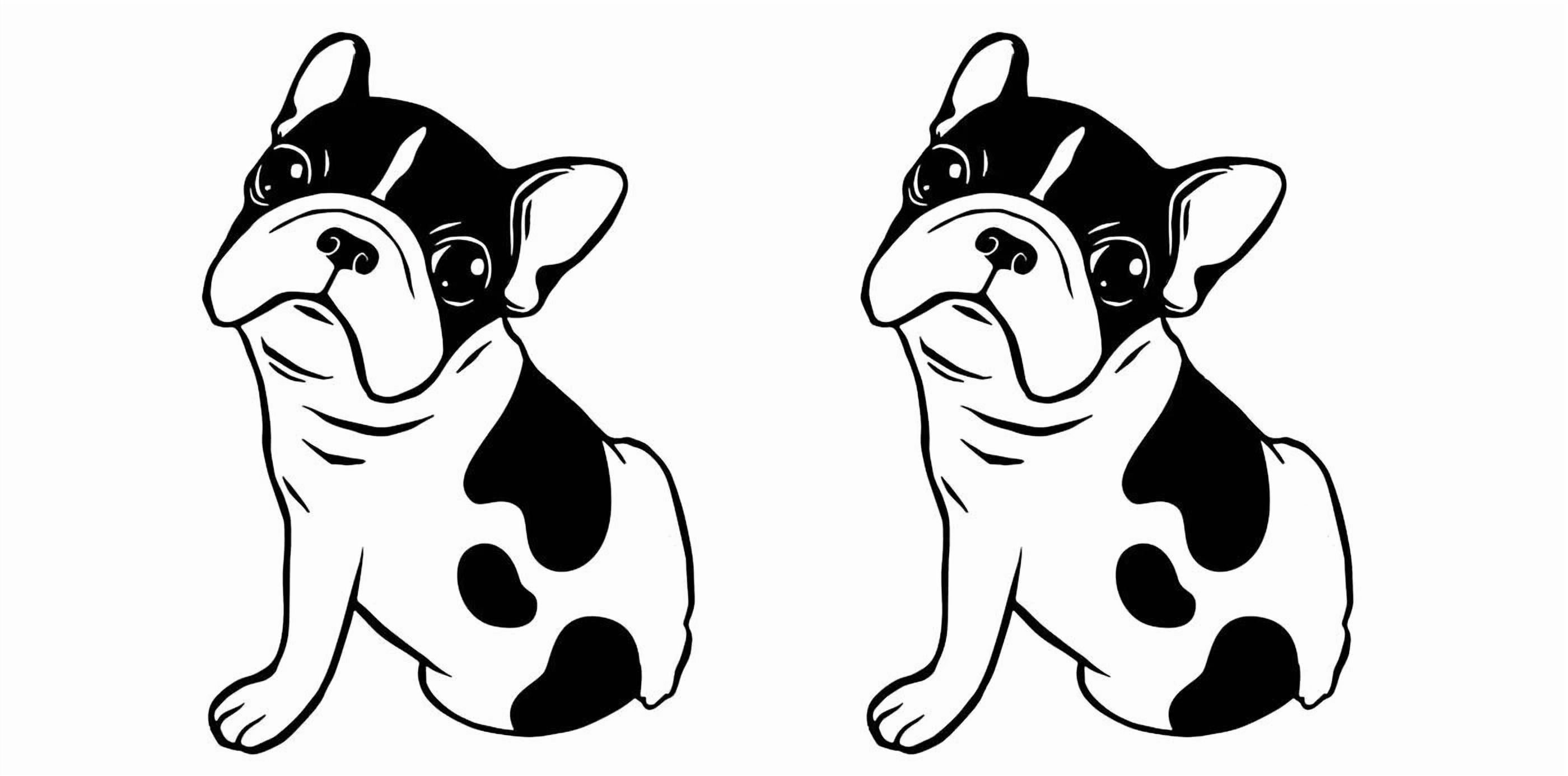 QUEST- Frenchie Puppy Pack Black Vinyl Decals Car Windows Laptop Tablet ...