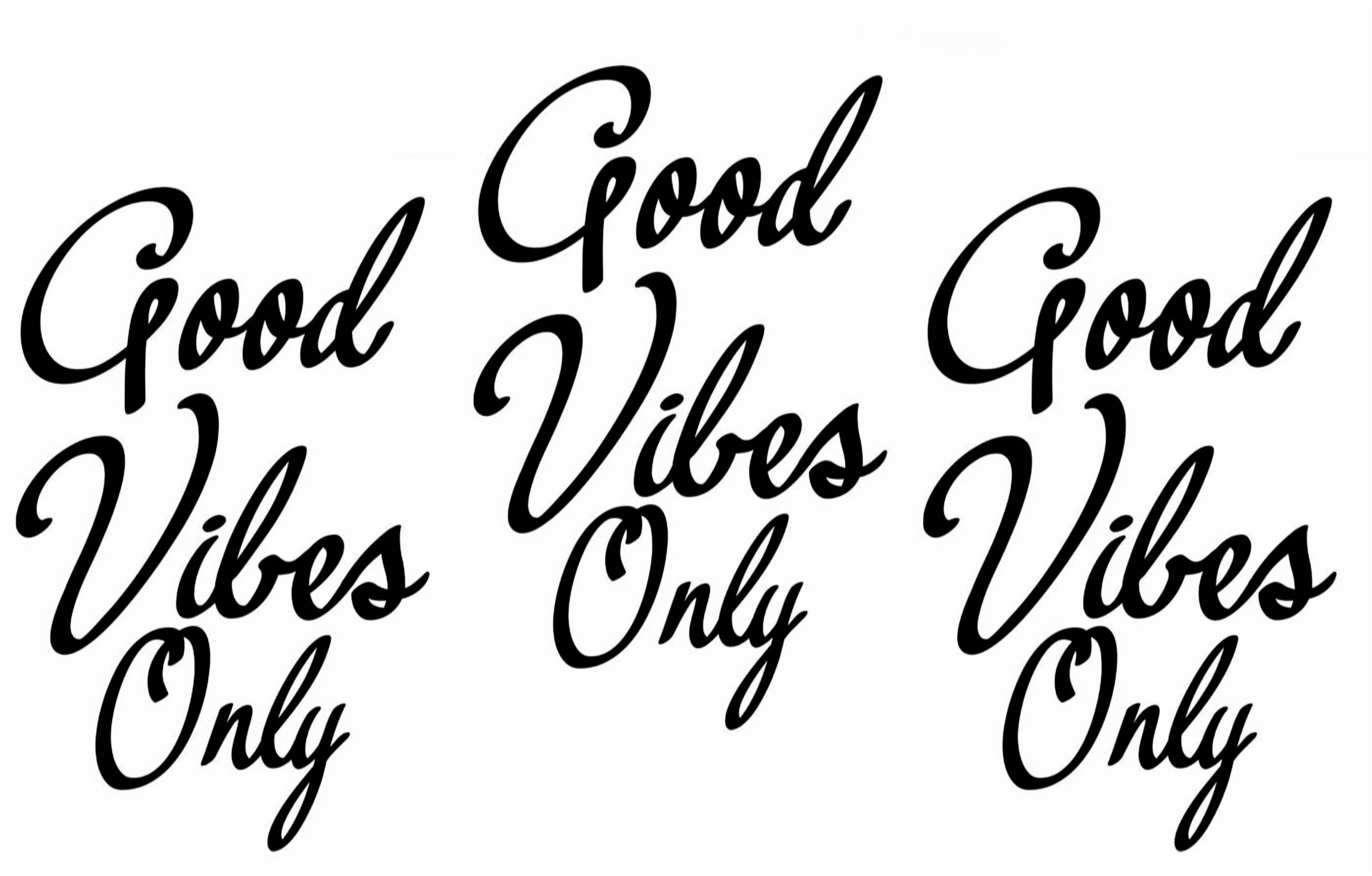 QUEST- Good Vibes Only Three 5" Black Vinyl Decals Car Truck Windows ...