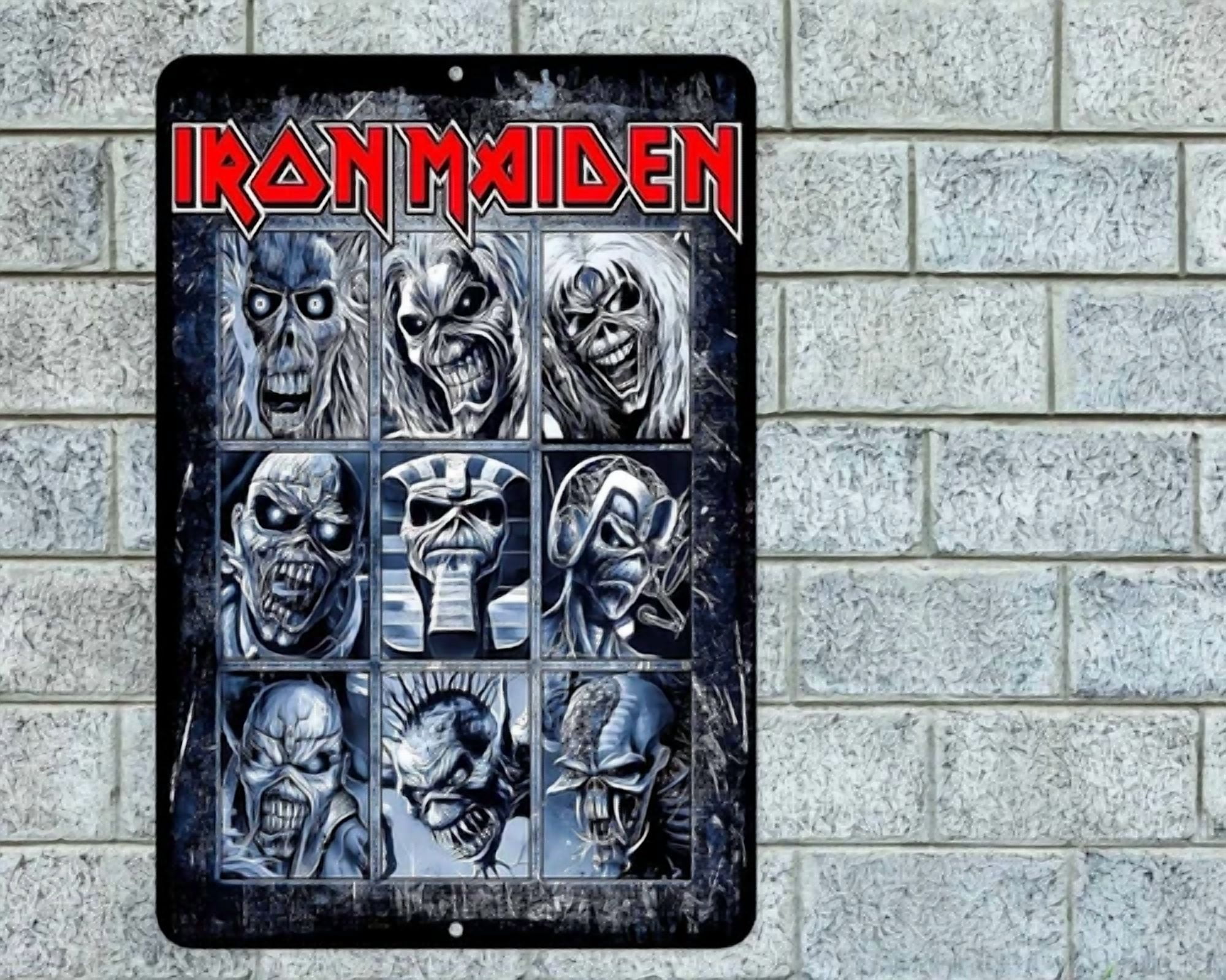 QUEST- Iron Maiden Sign Aluminum Metal 8"X12" Garage Man Cave Classic ...