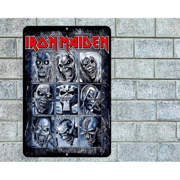 QUEST- Iron Maiden Sign Aluminum Metal 8"X12" Garage Man Cave Classic ...