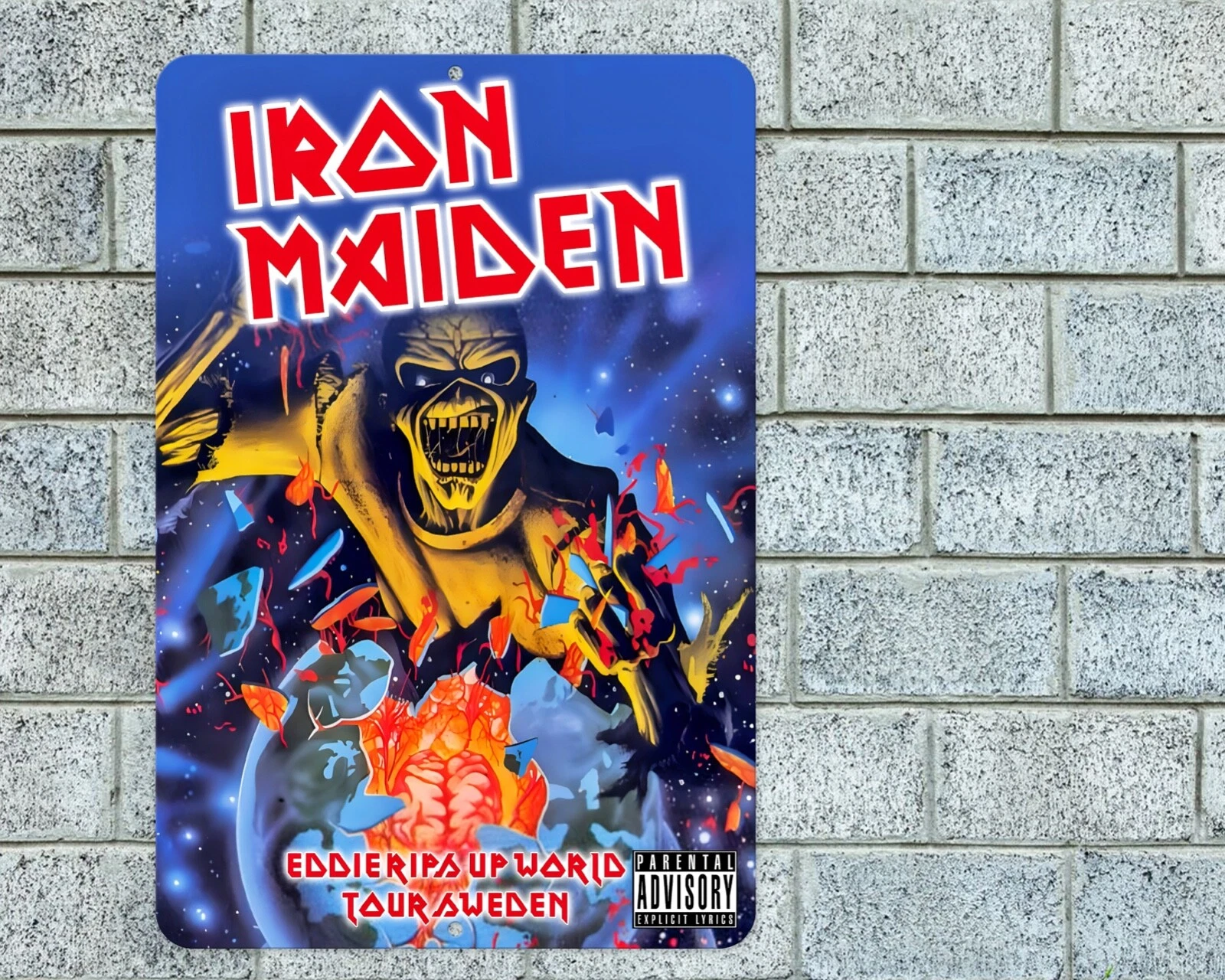 QUEST- Iron Maiden Sweden Sign Aluminum Metal 8"X12" Garage Man Cave ...