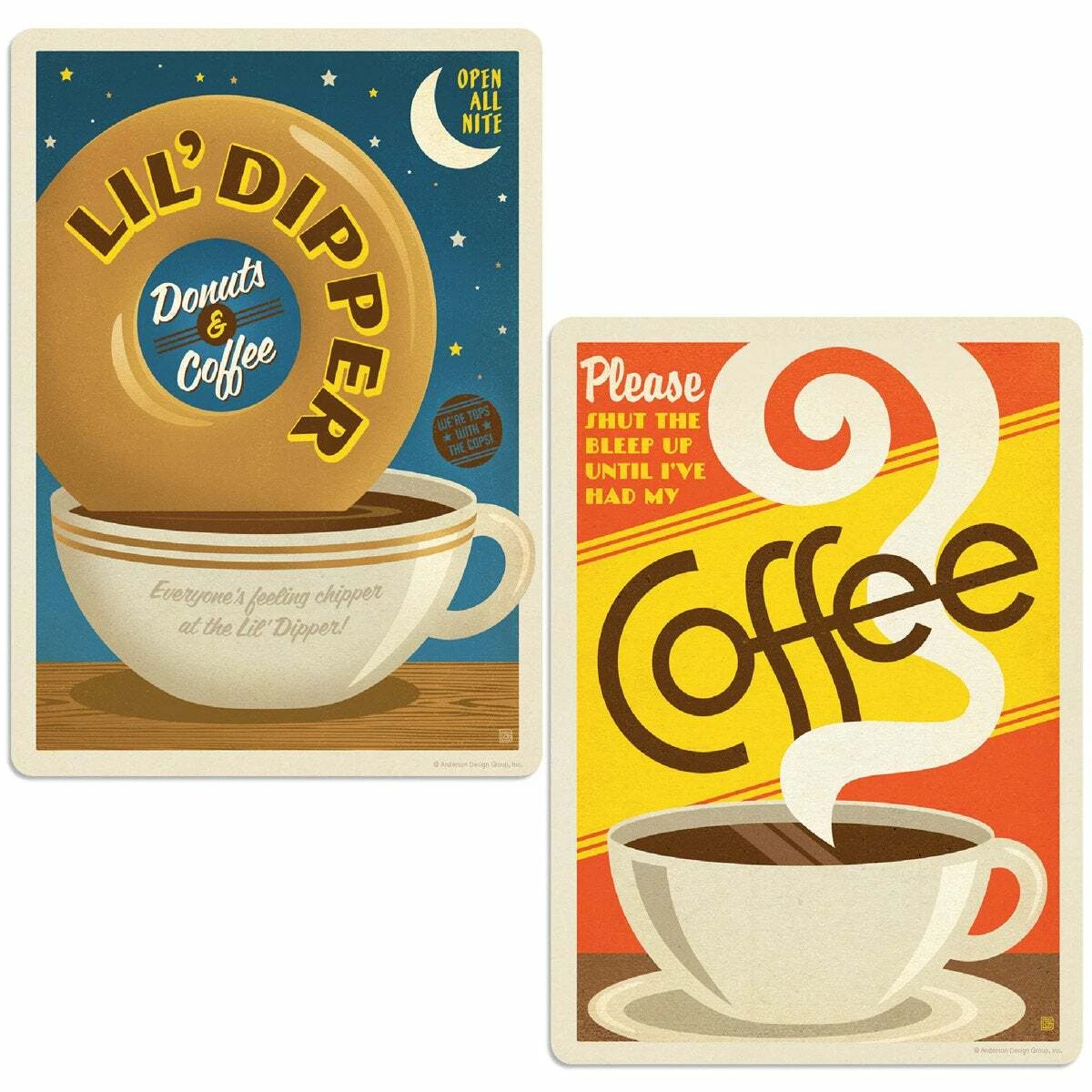 QUEST- Lil Dipper Donut Coffee Vinyl Sticker Set Of 2 Laptop Car Decals ...