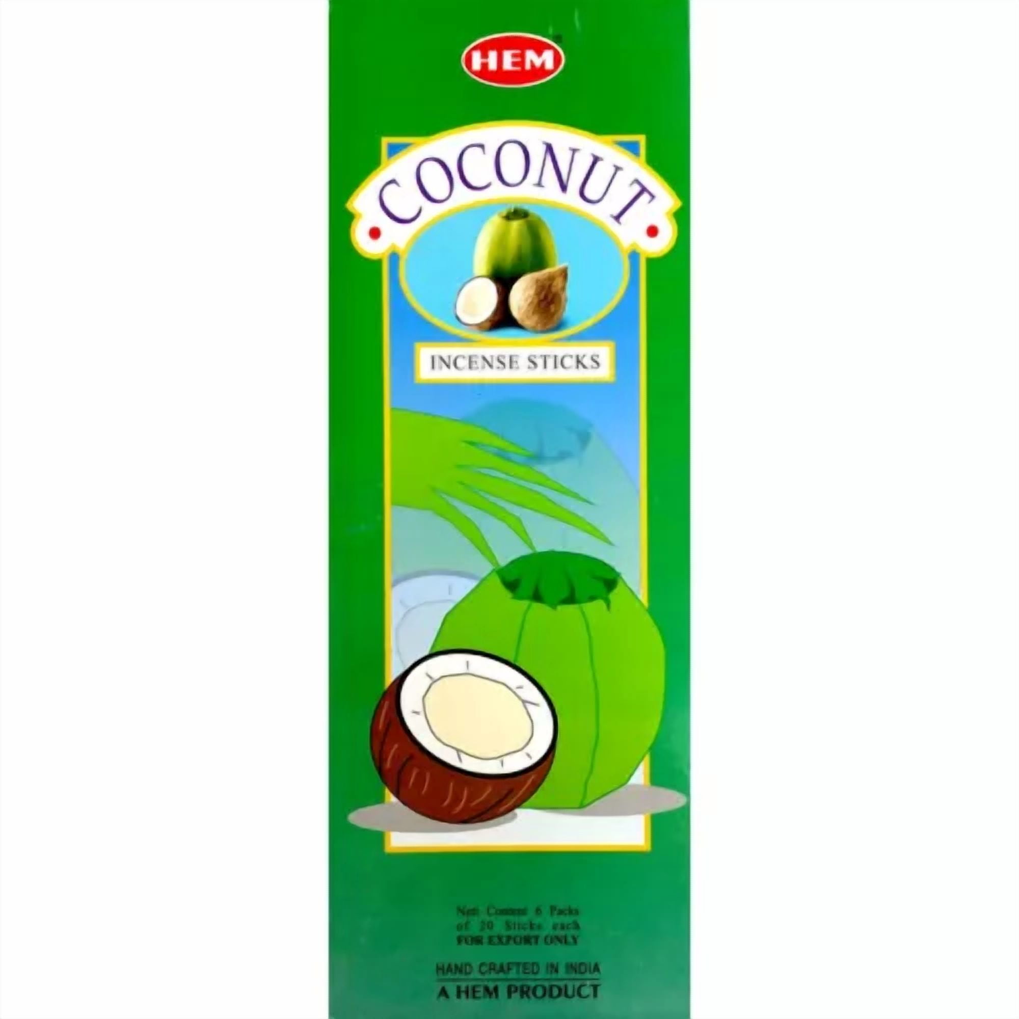 QUEST- Lot Of 20 Sticks Hem Coconut Incense - 1 Tube Of 20 Sticks Fresh ...