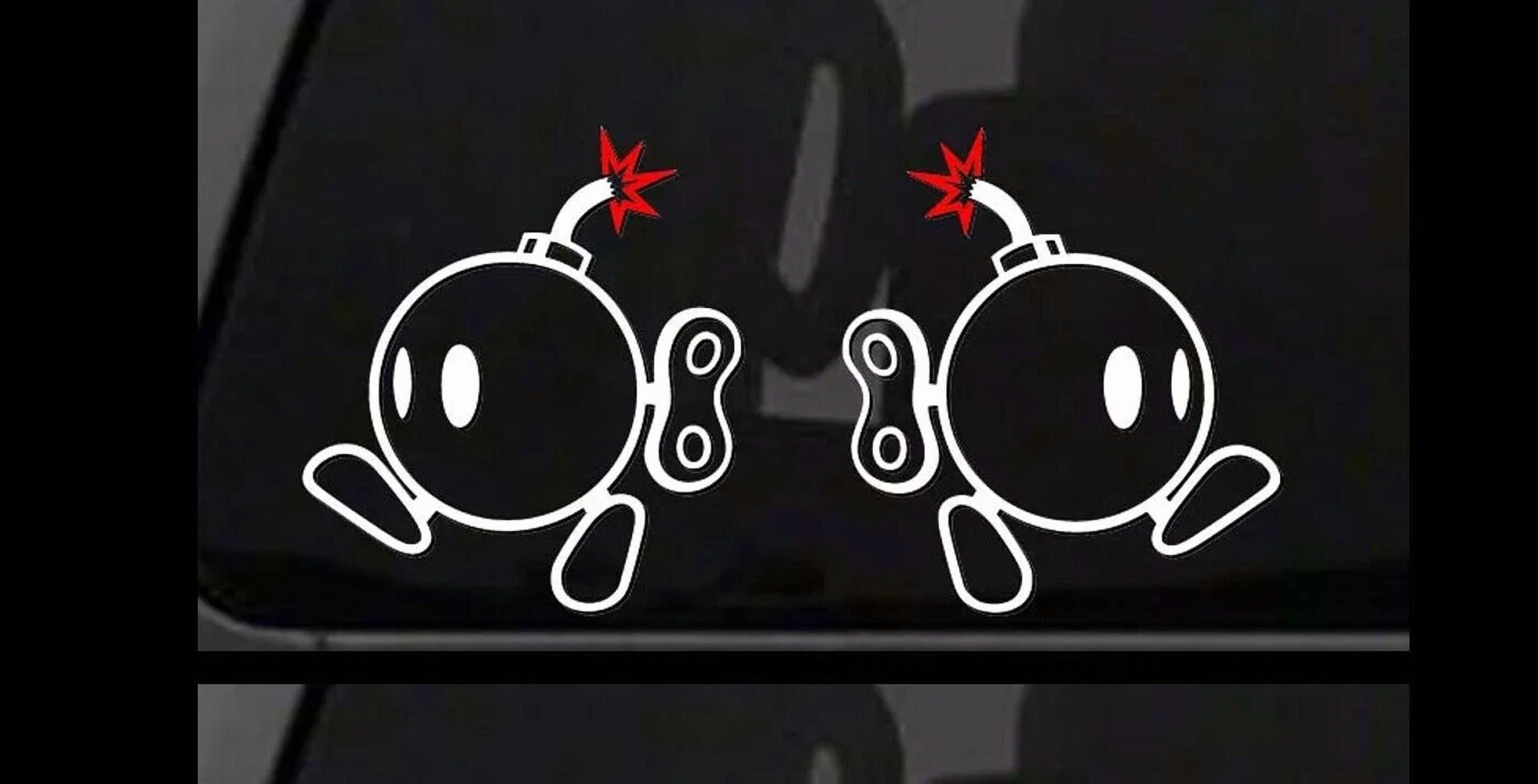 QUEST- Mario Bros Bob Omb Bomb - 2 Pack, 2 Color - Vinyl Deca Car ...