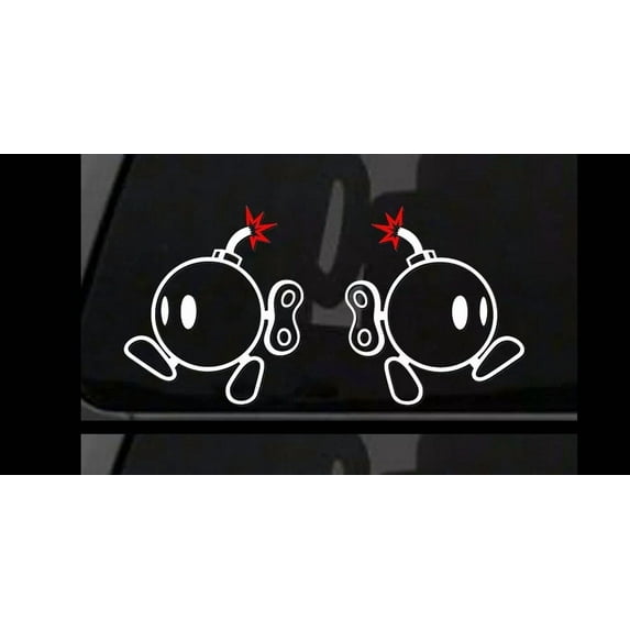 QUEST- Mario Bros Bob Omb Bomb - 2 Pack, 2 Color - Vinyl Deca Car ...