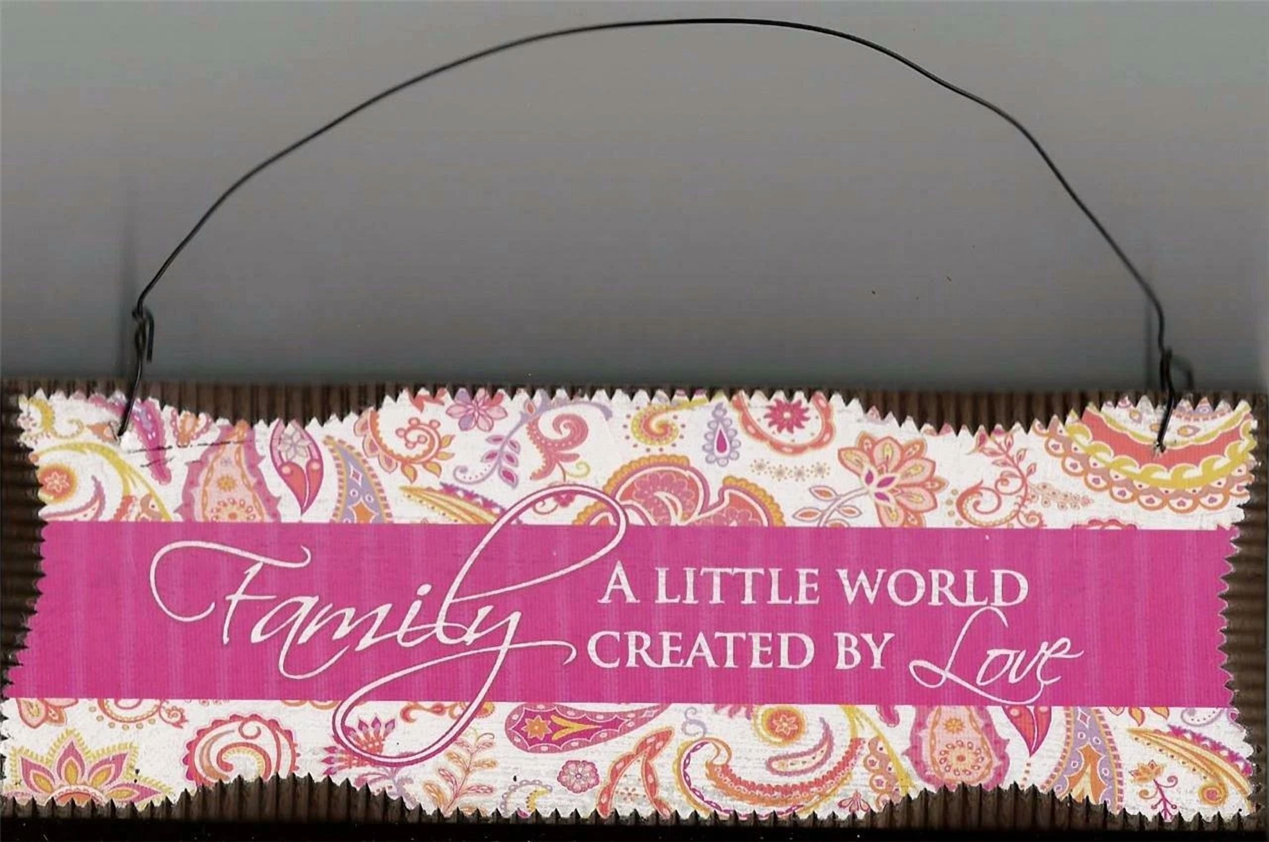 QUEST- New Family A Little World Created By Love Wall Sign Plaque - Nwt ...
