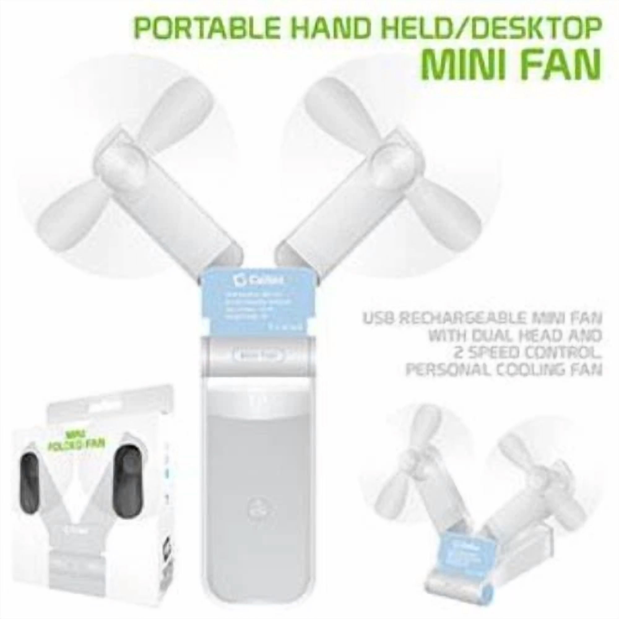 QUEST- Portable Mini Fan, Folding Handheld Fan 500Mah Dual Fan Heads ...