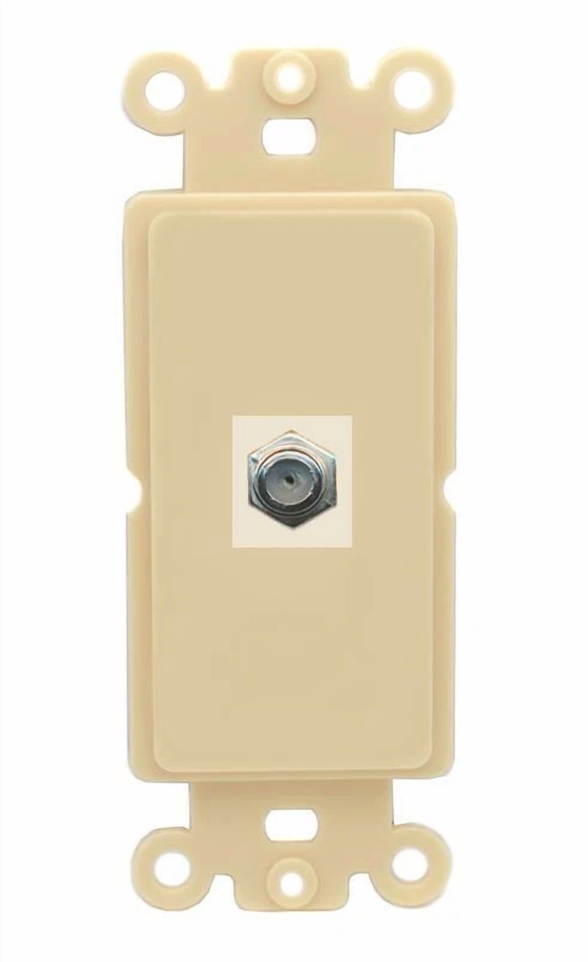 QUEST- Riteav 1 Port Coax Cable Tv F-Type Wall Plate Rocker [Ivory ...