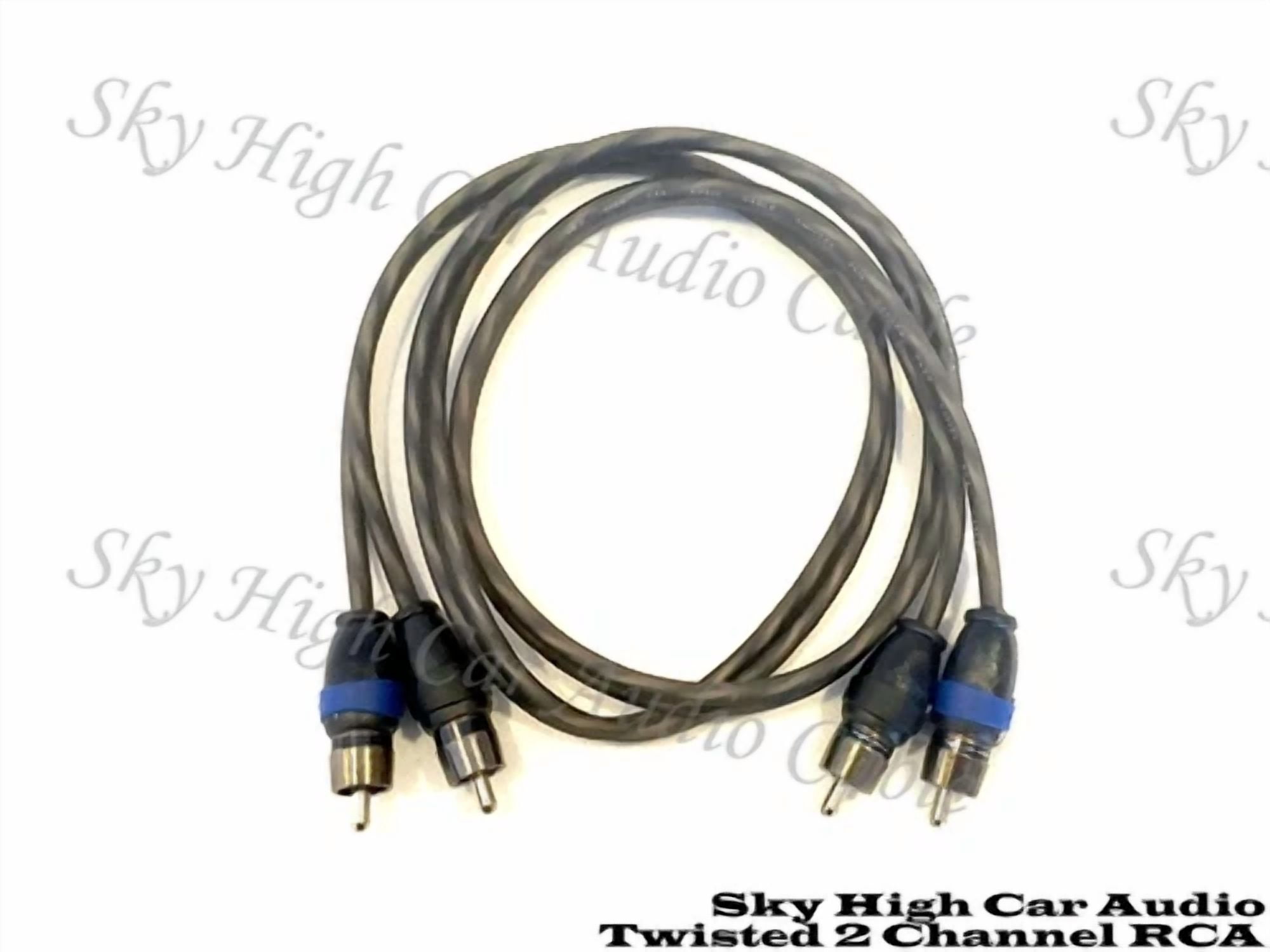 QUEST- Sky High Car Audio 2 Channel Twisted 12 Ft Rca Cables Coated 12 ...
