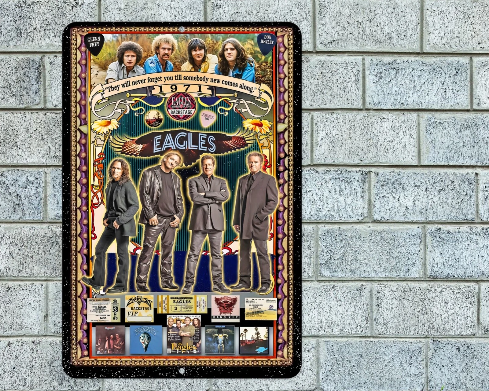 QUEST- The Eagles Sign Aluminum Metal 8"X12" Garage Man Cave Classic ...
