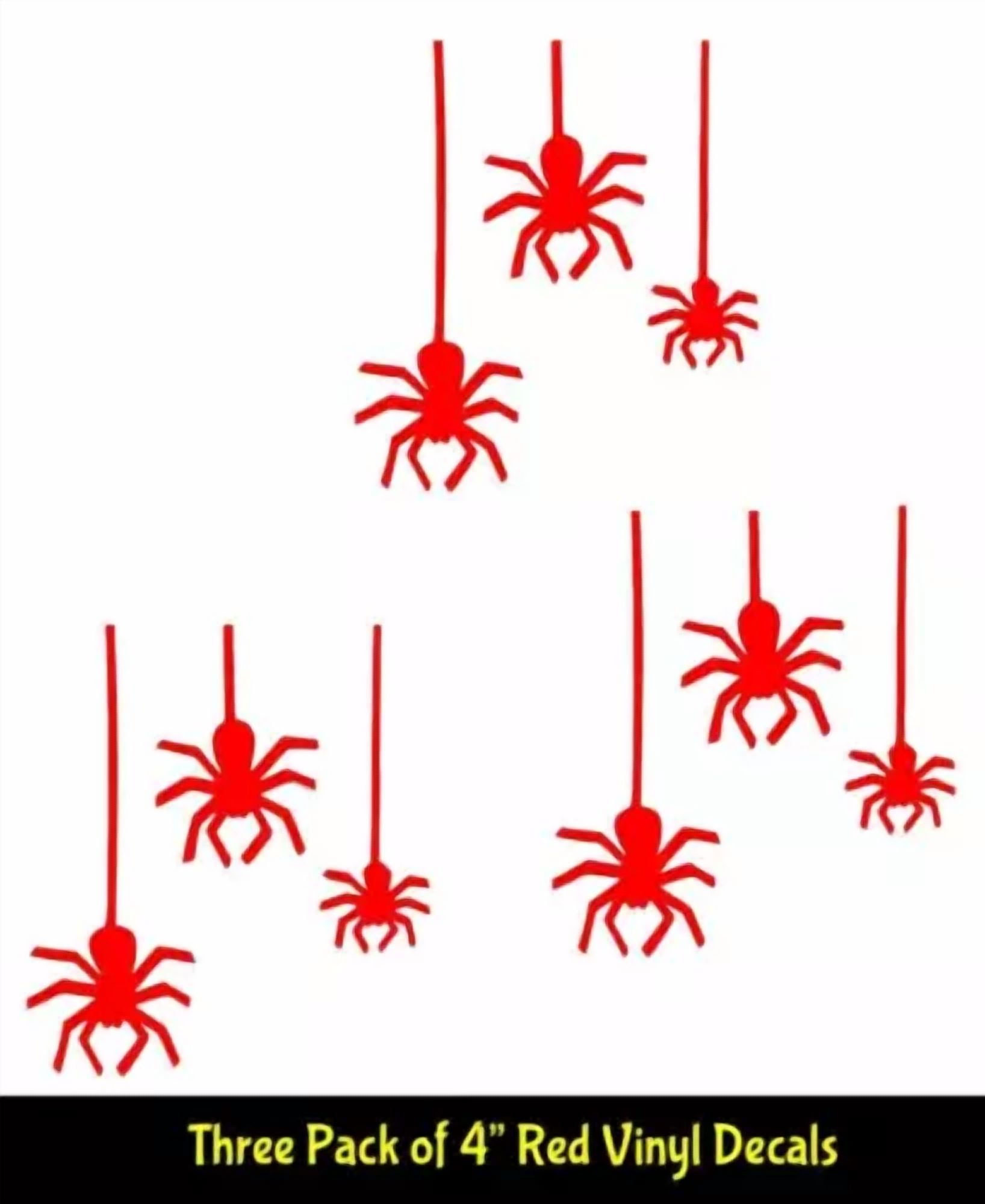 QUEST- Three 4" Spiders Red Vinyl Decals Car Truck Camper Laptop Tablet ...