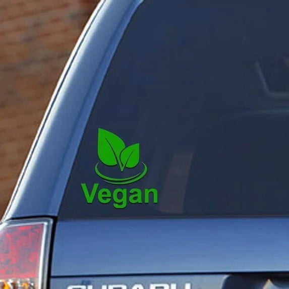 QUEST- Vegan - Two Pack - Green Vinyl Decal Car Window Laptop Notebook ...