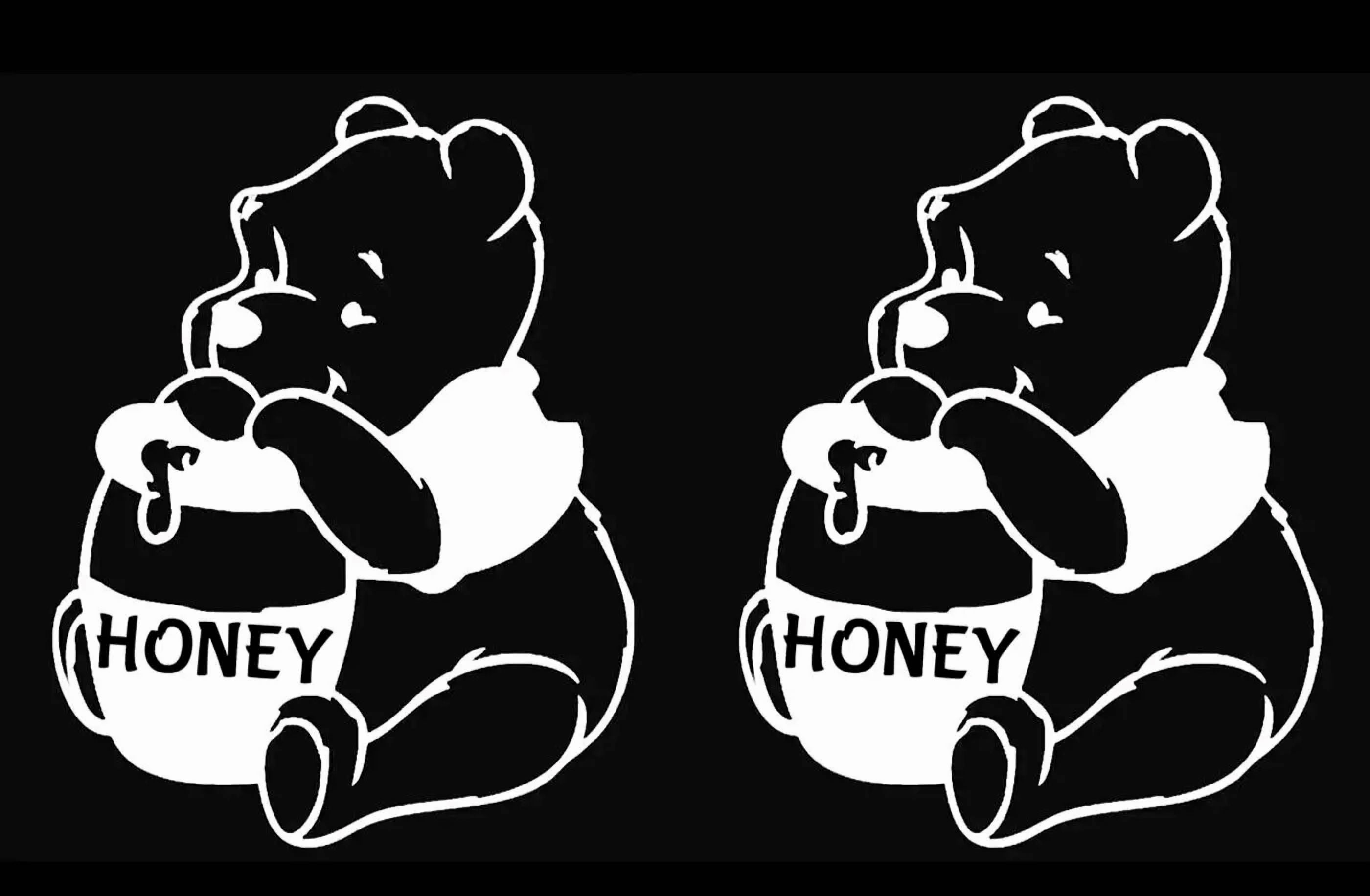 QUEST- Winnie The Pooh Honey Pot Two White Vinyl Decals Car Windows ...