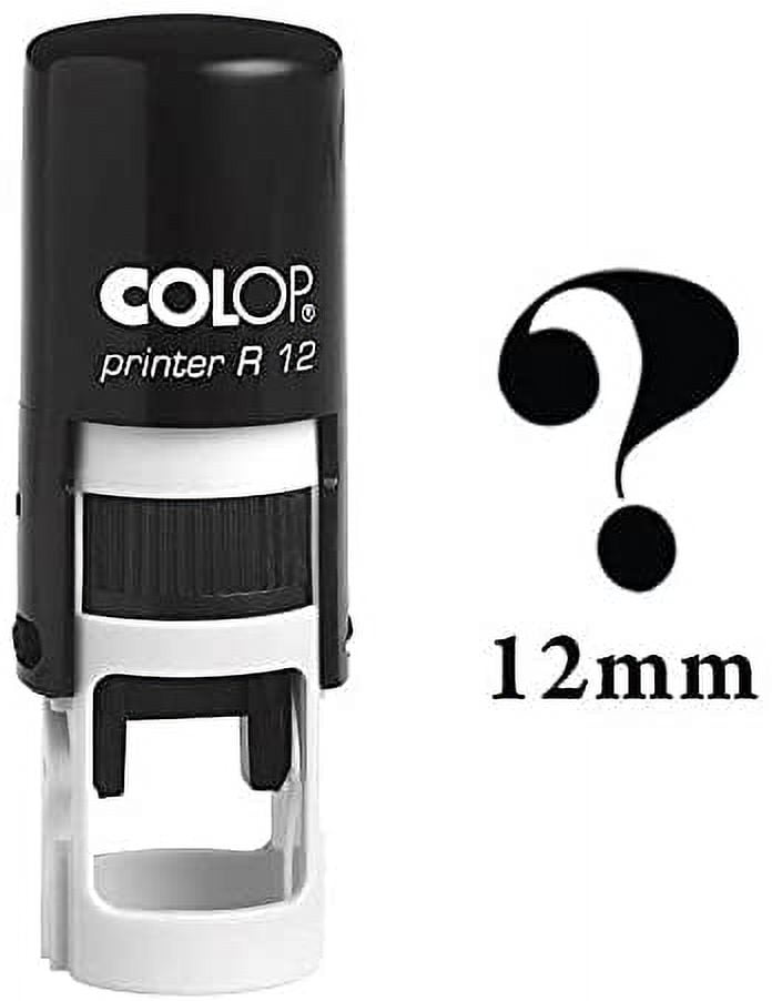 QUESTION MARK Self Inking Mini Rubber Stamp Colop Round Decorative ...