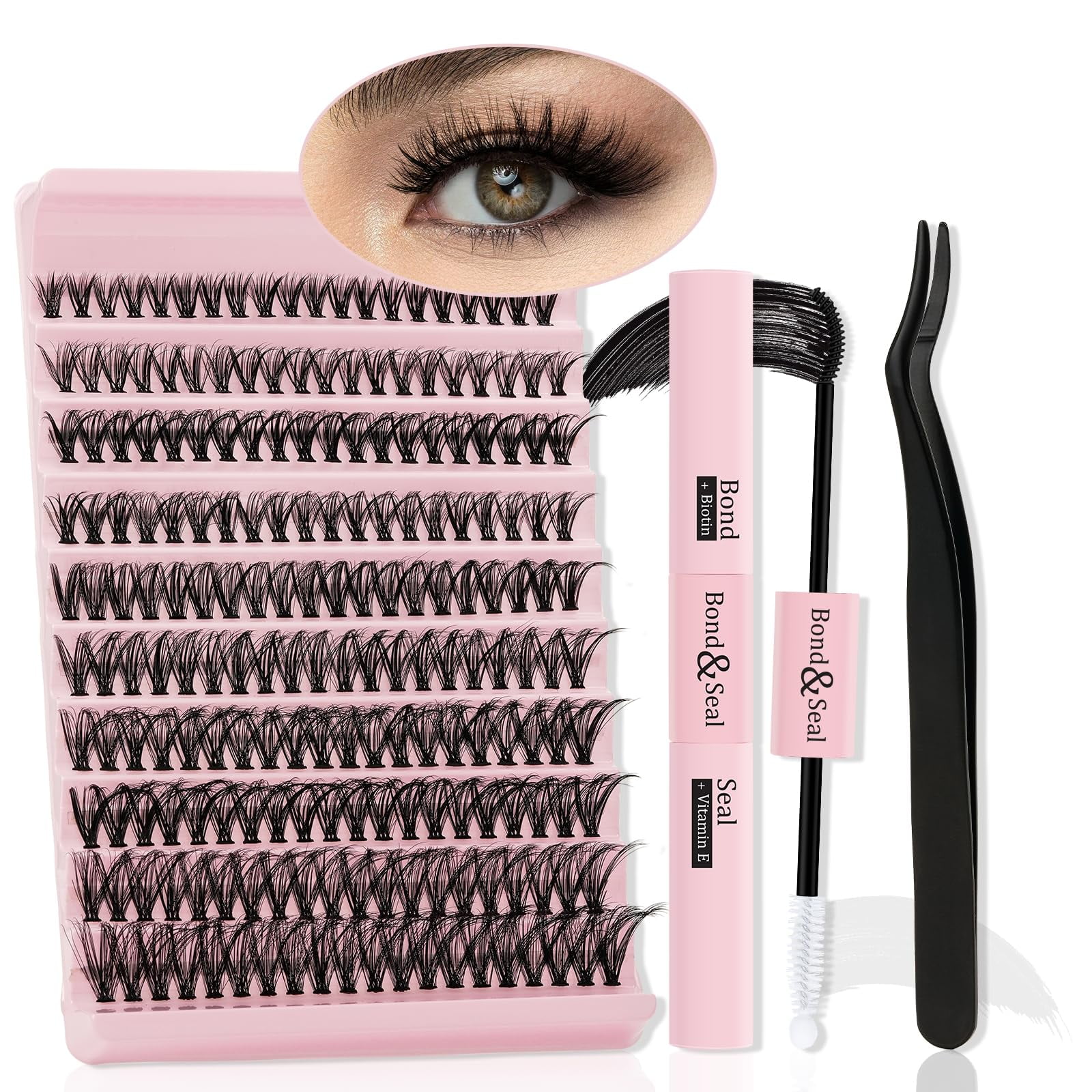 QUEWEL DIY Eyelash Extension Kit, 200pcs Lash Clusters Thin Band with ... QUEWEL DIY Eyelash Extension Kit, 200pcs Lash Clusters Thin Band with ...
