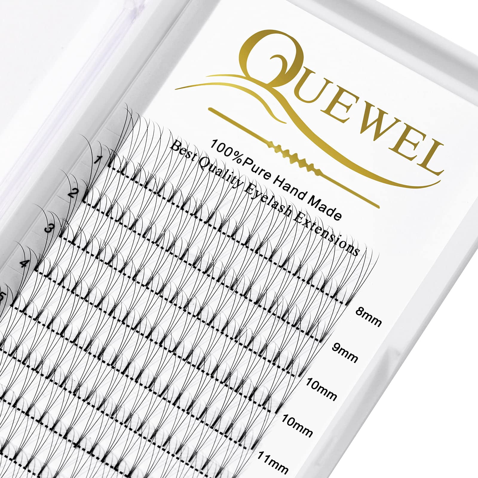 QUEWEL Premade Lash Fans, OLF24 3D Premade Fans Eyelash Extensions C/D ...