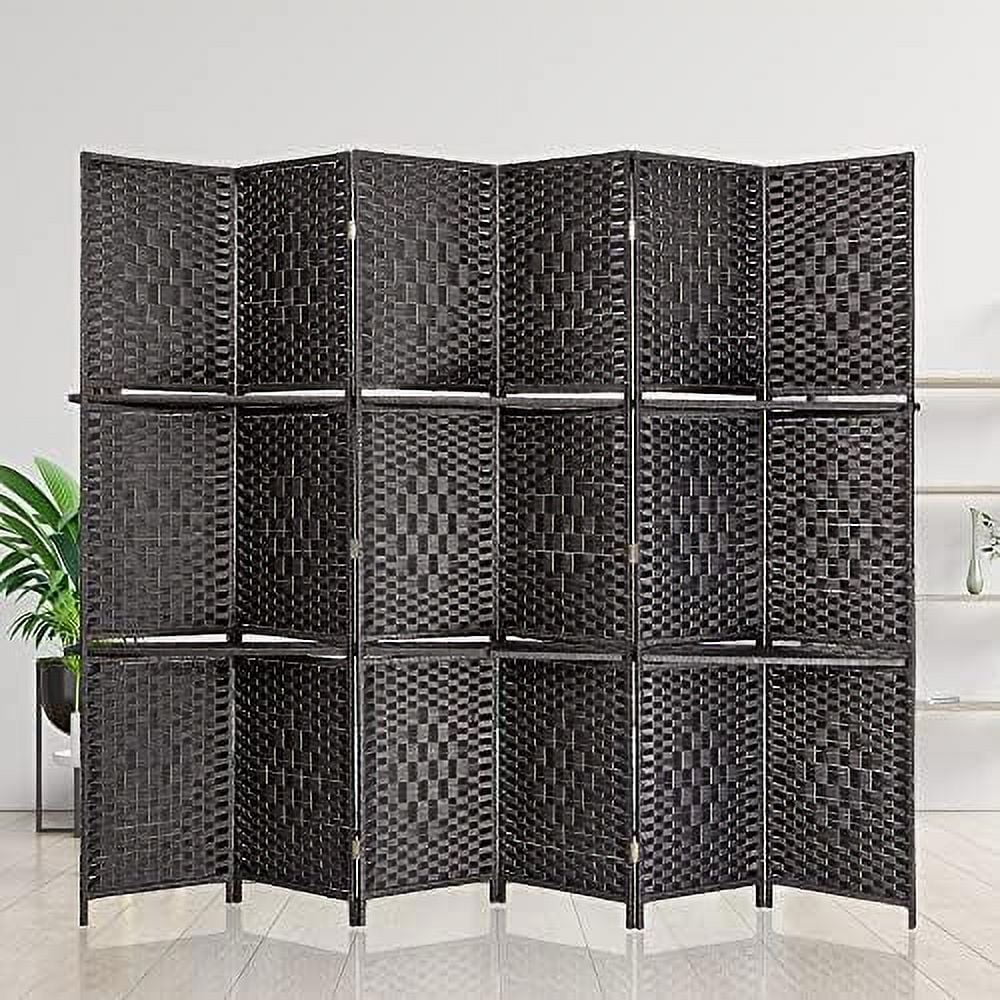 QUGDXVBN 6 Panels Room Divider 6 FT Tall&Extra Wide Weave Fiber Room ...