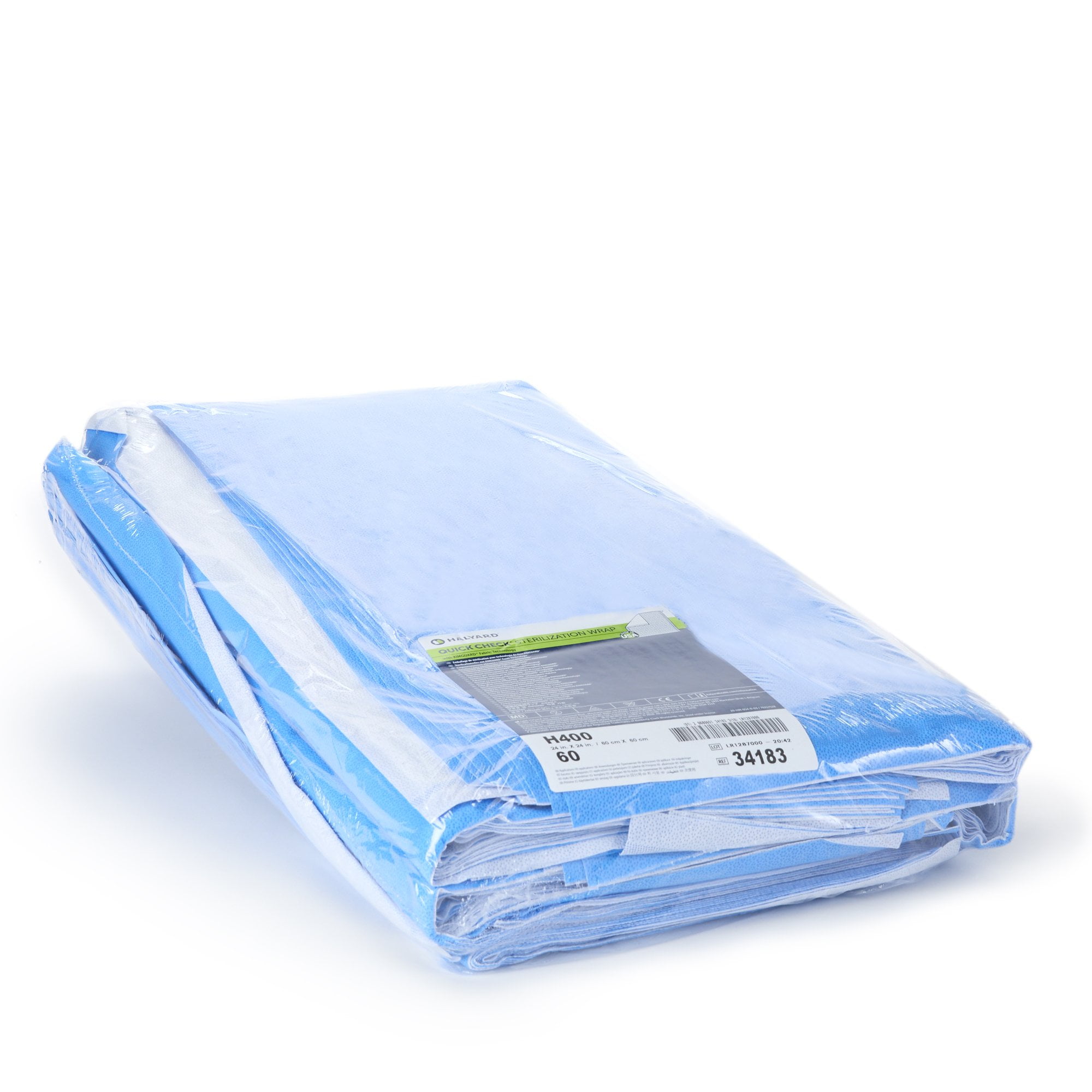 QUICK CHECK* H400 Sterilization Wrap Dual Layer White Blue 24 x 24" 120 ...