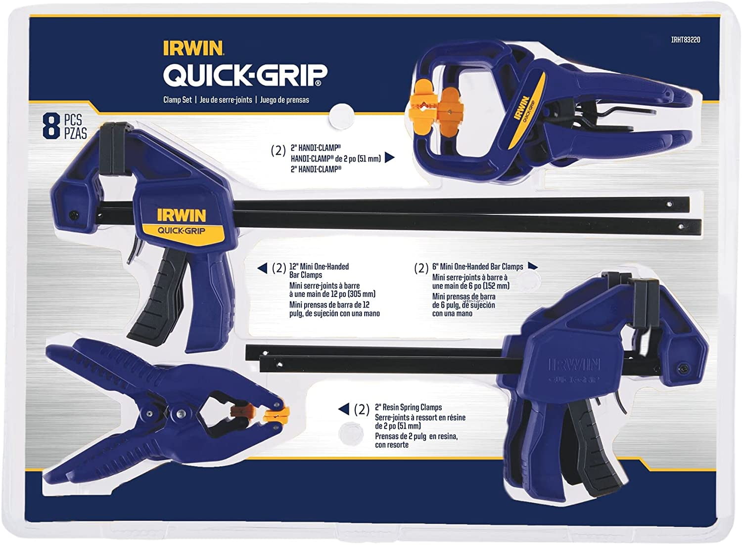 QUICK-GRIP Clamps for Woodworking, 6 Inch, 8 Piece Set - Walmart.com