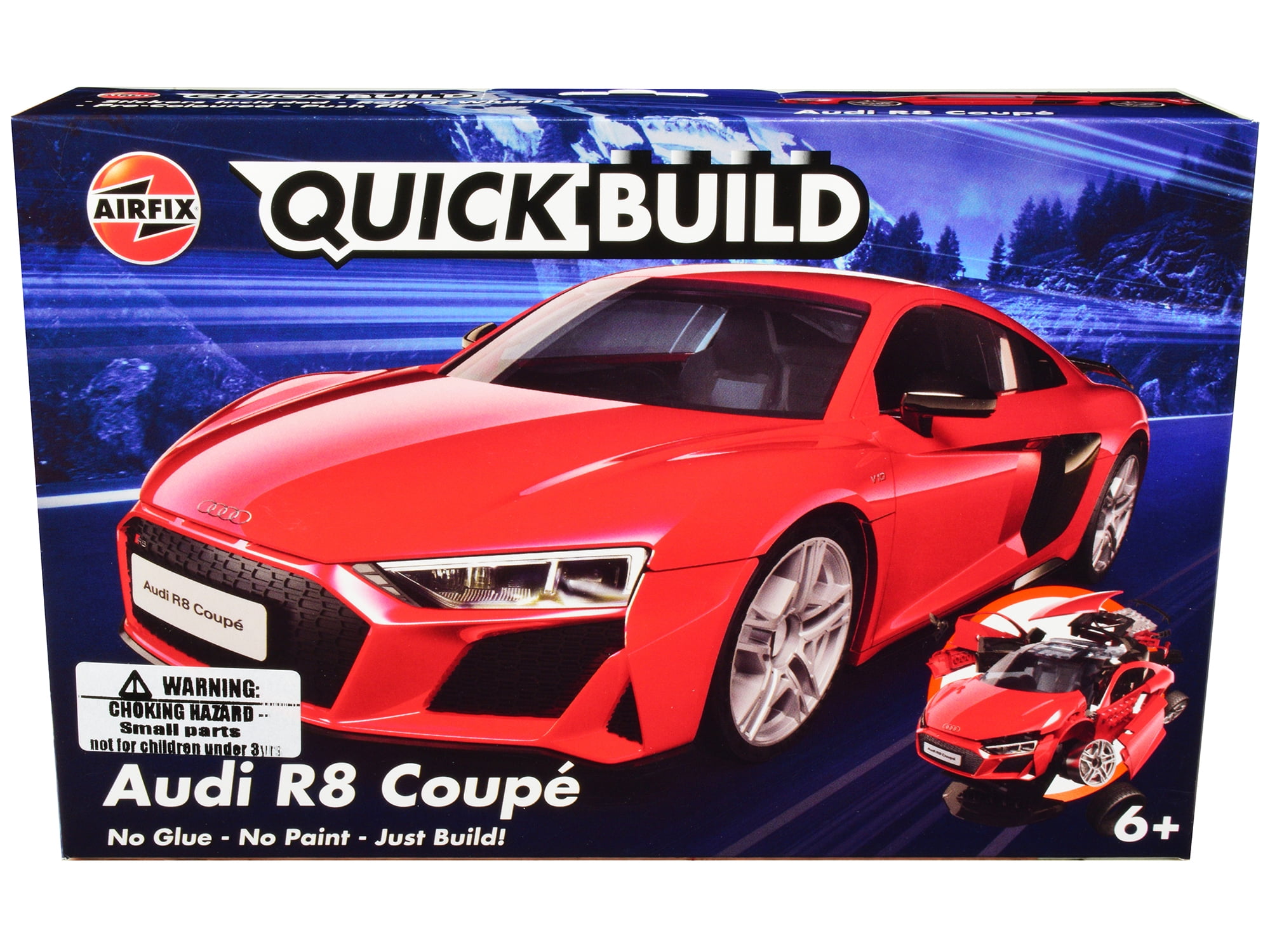 Skill 1 Model Kit Audi R8 Coupe Red Snap Together Model by Airfix ...