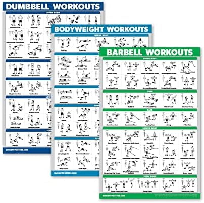 QUICKFIT 3 Pack - Dumbbell Workouts + Bodyweight Exercises + Barbell ...