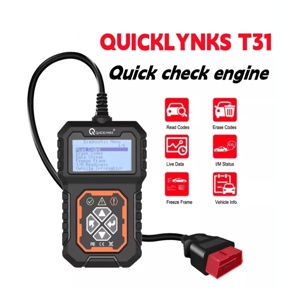 QUICKLYNKS T31 Car Full OBD2/EOBD Scanner Check Auto Engine System ...