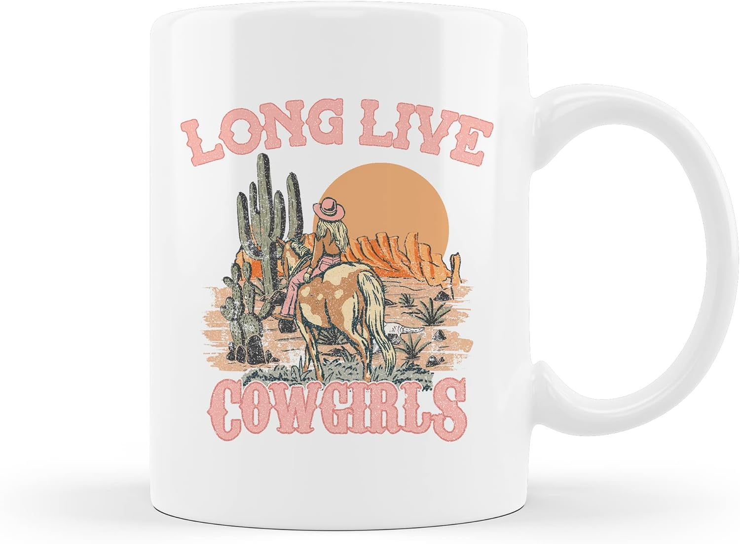 QUICQOD Western Coffee Cups,Cowgirls Ceramic Mug, Retro Coffee Tea Mug ...