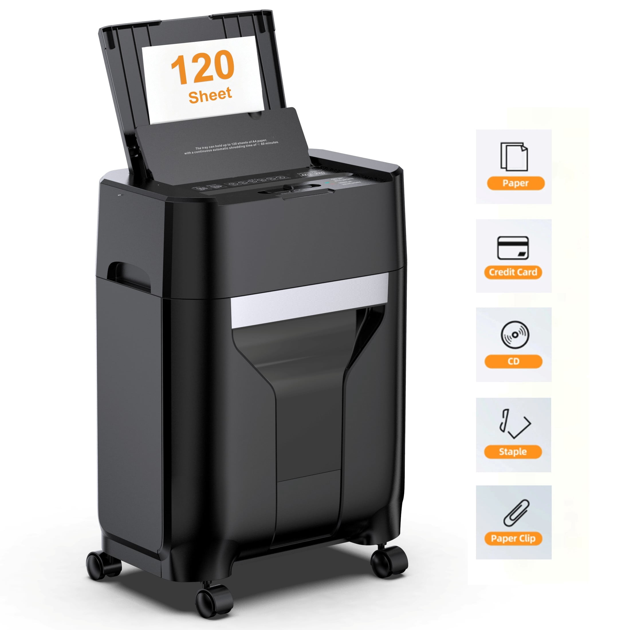 QUIETLEMON 100-Sheet Auto Feed Cross-Cut Paper Shredder Heavy Duty 8 ...