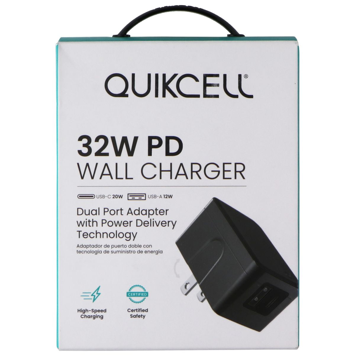 Quikcell 32W Dual Port (USB-C & USB-A) PD Wall Charger - Black ...