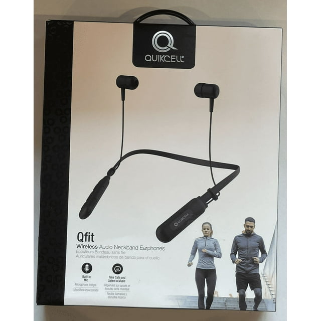 QUIKCELL QFIT WIRELESS AUDIO NECKBAND EARPHONES COLOR:BLACK - Walmart.com