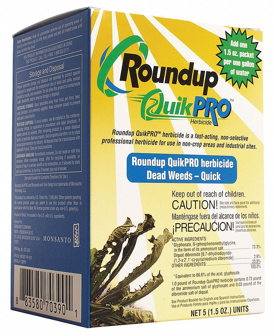 Roundup QuikPRO Weed Killer, Post Emergent Herbicide, 1.5 Oz ...