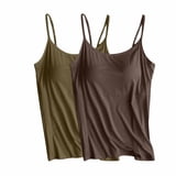 QUINDOS Athletic Womens Tank Tops 2 Pack with Built in Bras Summer ...