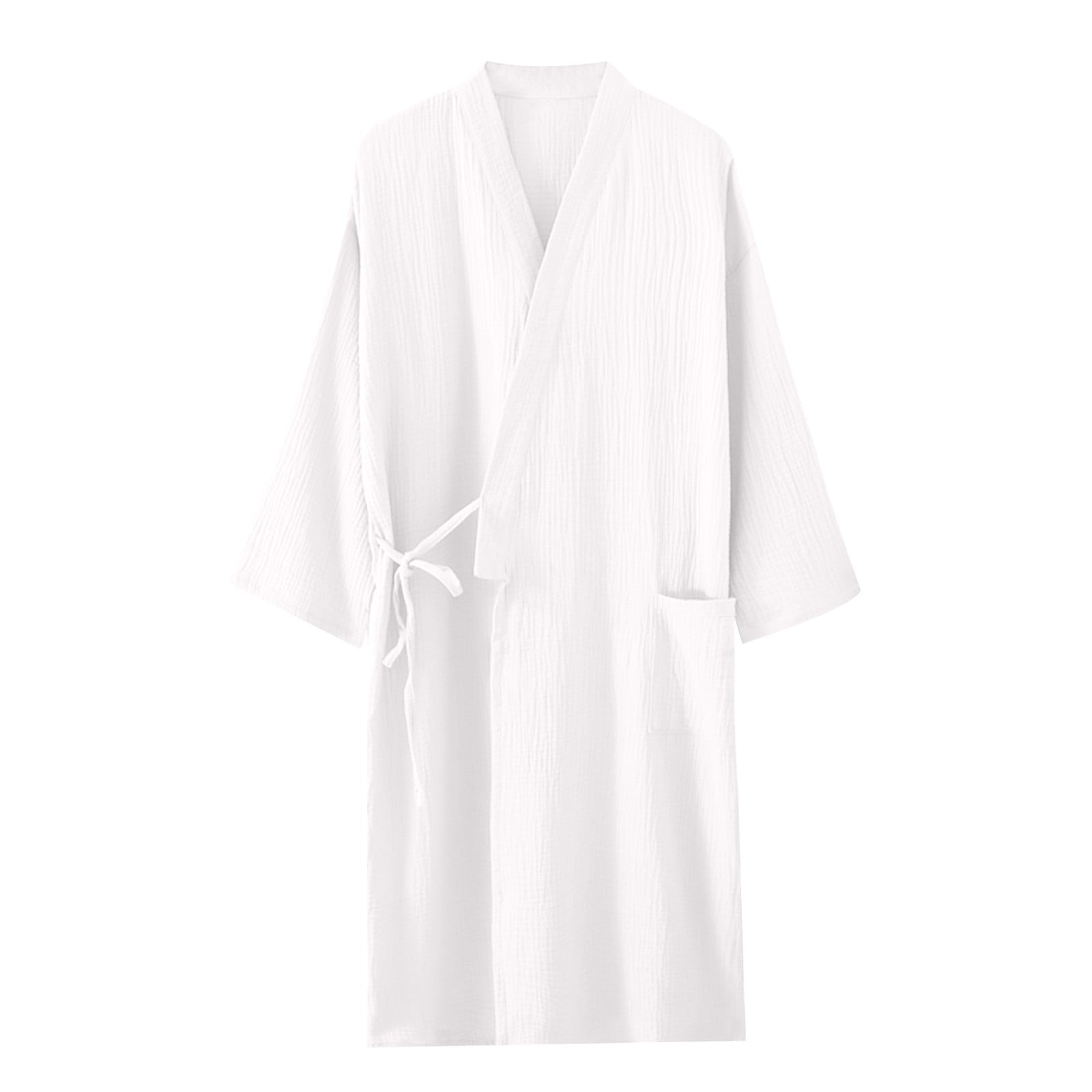 QUINDOS Cotton Bathrobe for Women Short Mini Nightgowns for Women Long ...