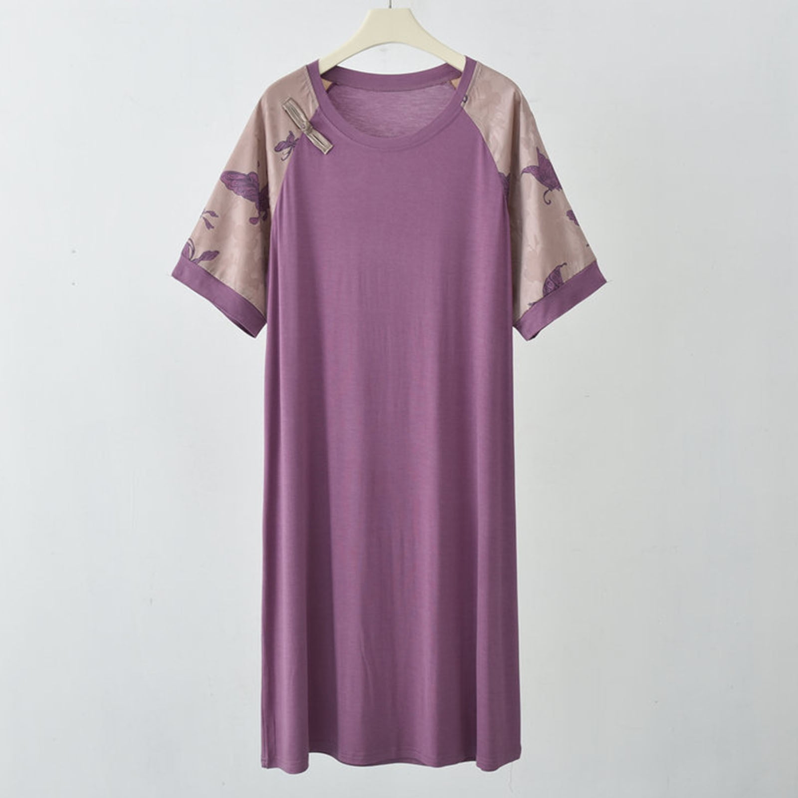 QUINDOS Oversized Pajamas for Women Plus Size Midi Nightgowns for Women ...