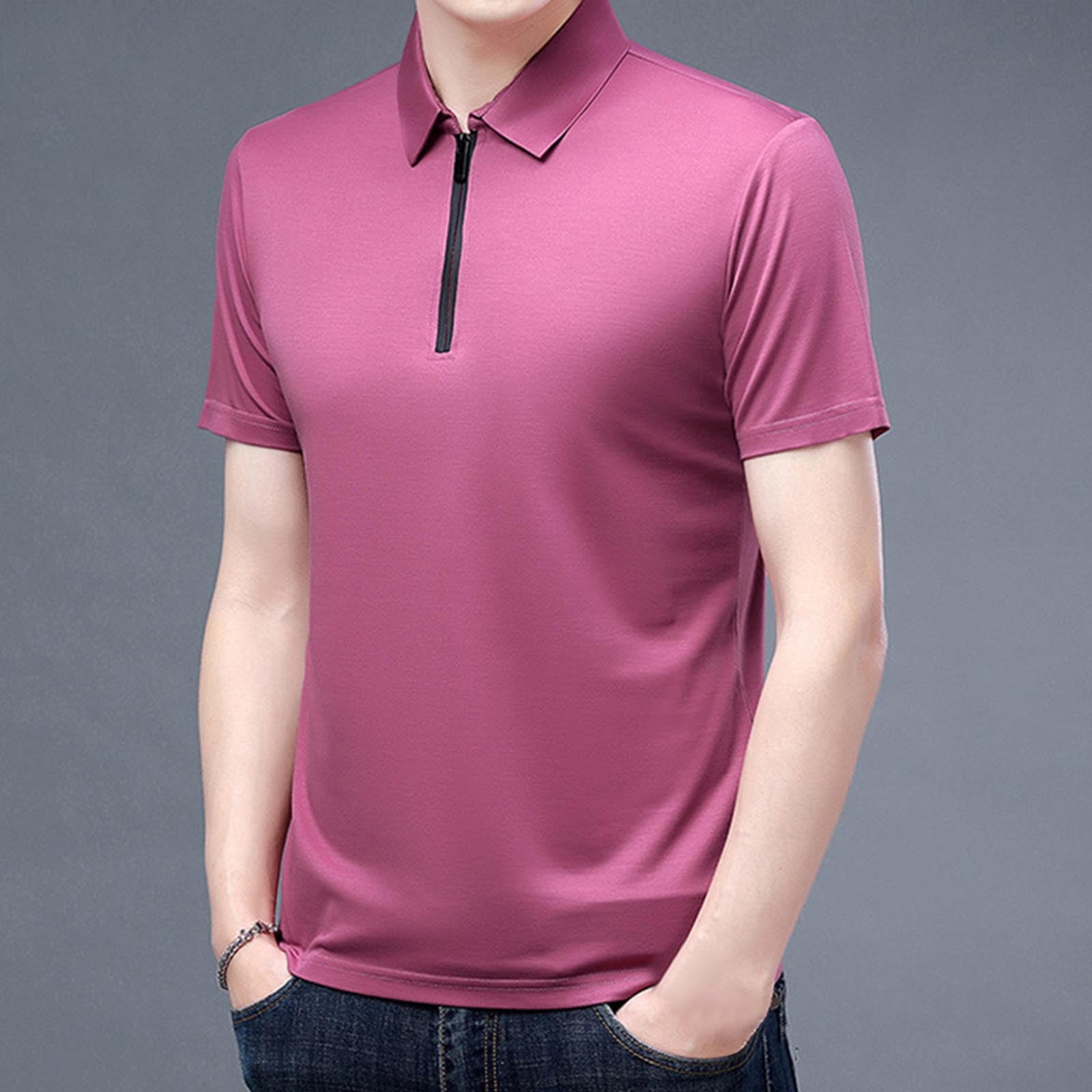 QUINDOS Polo Shirts for Men Big and Tall Short Sleeve Collared Casual ...