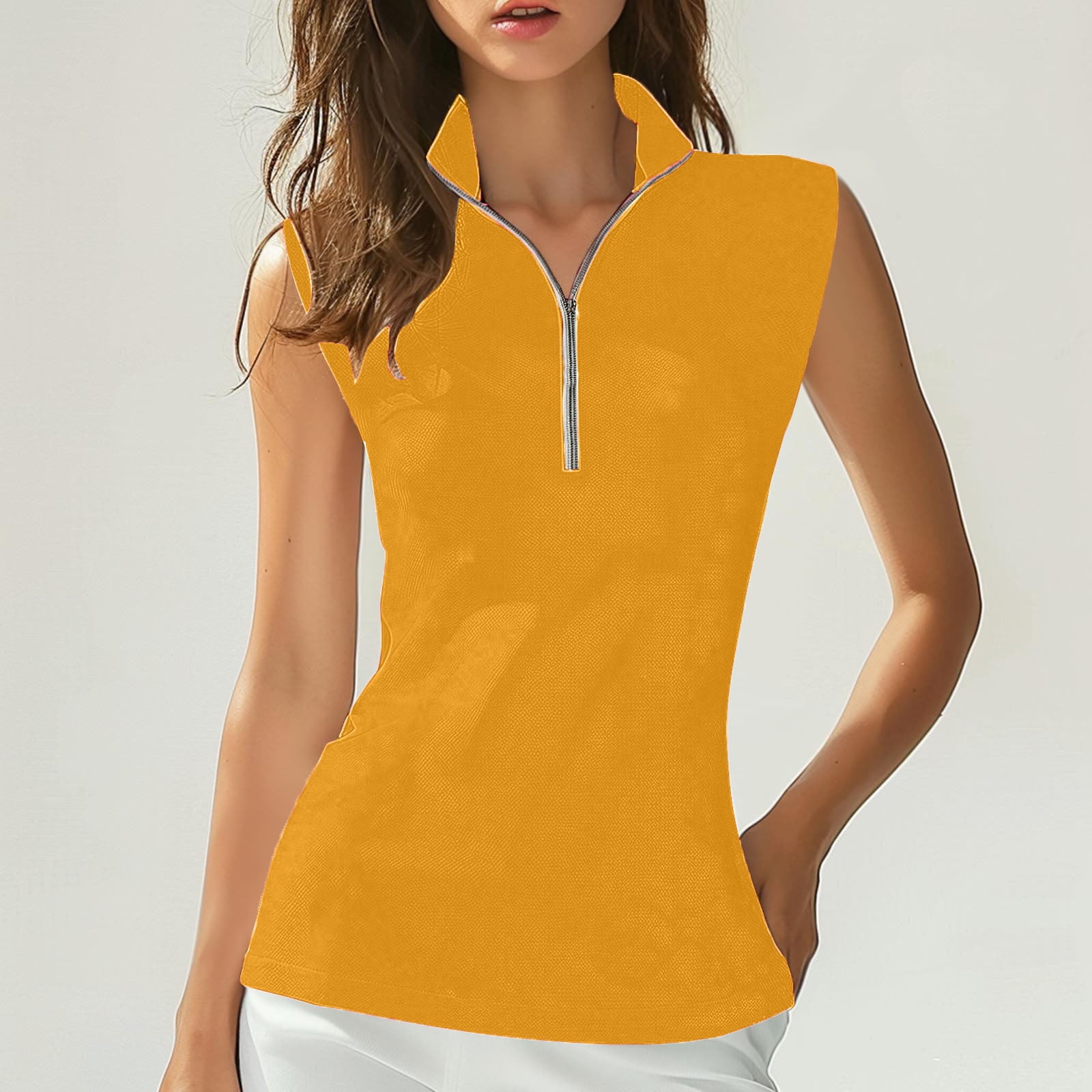 QUINDOS Tank Tops for Women under $5 Yellow Basic Summer Sports ...