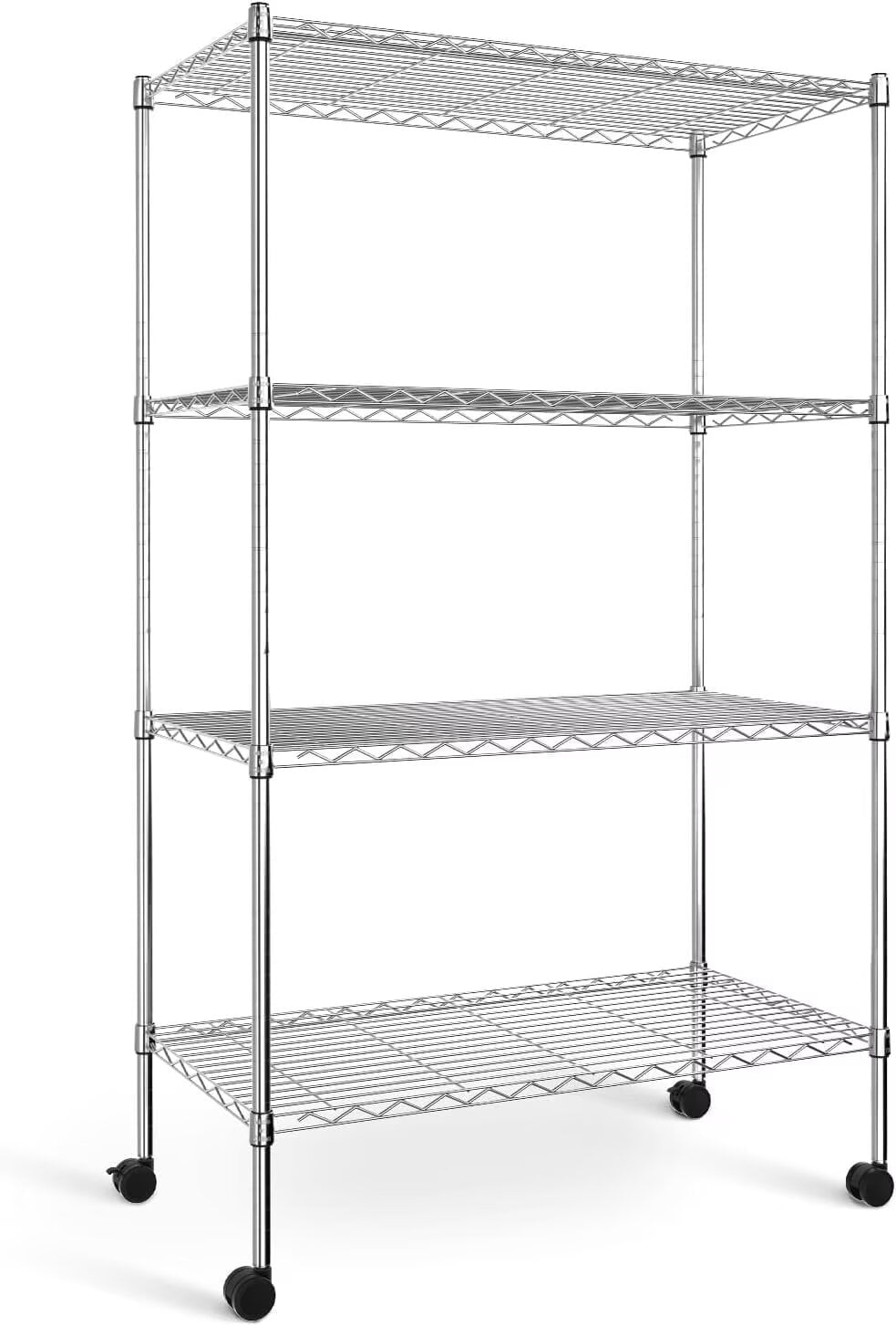 QUIOCOZY Heavy Duty Metal Storage Shelving Unit, 4 Tier Adjustable Wire ...