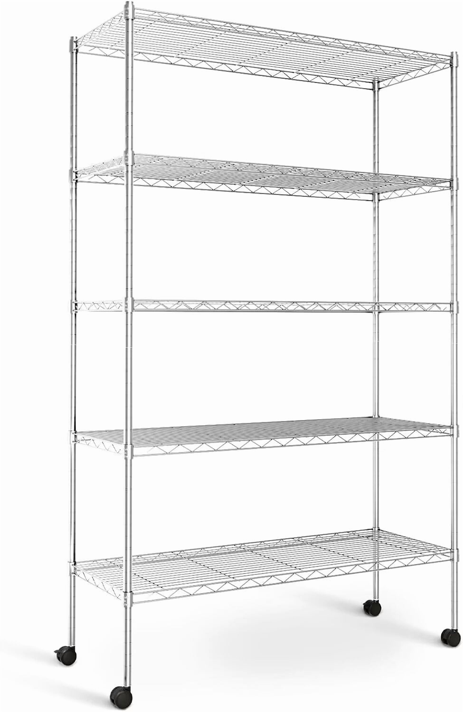 QUIOCOZY Heavy Duty Metal Storage Shelving Unit, 5 Tier Adjustable Wire ...