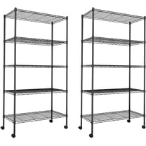QUIOCOZY Heavy Duty 3-Tier Wire Shelving with Wheels, Adjustable Steel ...