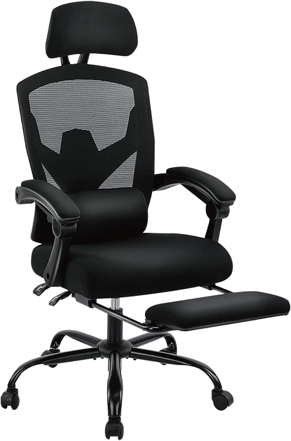 QUIOCOZY Retractable Footrest Ergonomic Swivel Office Chair with Lumbar ...