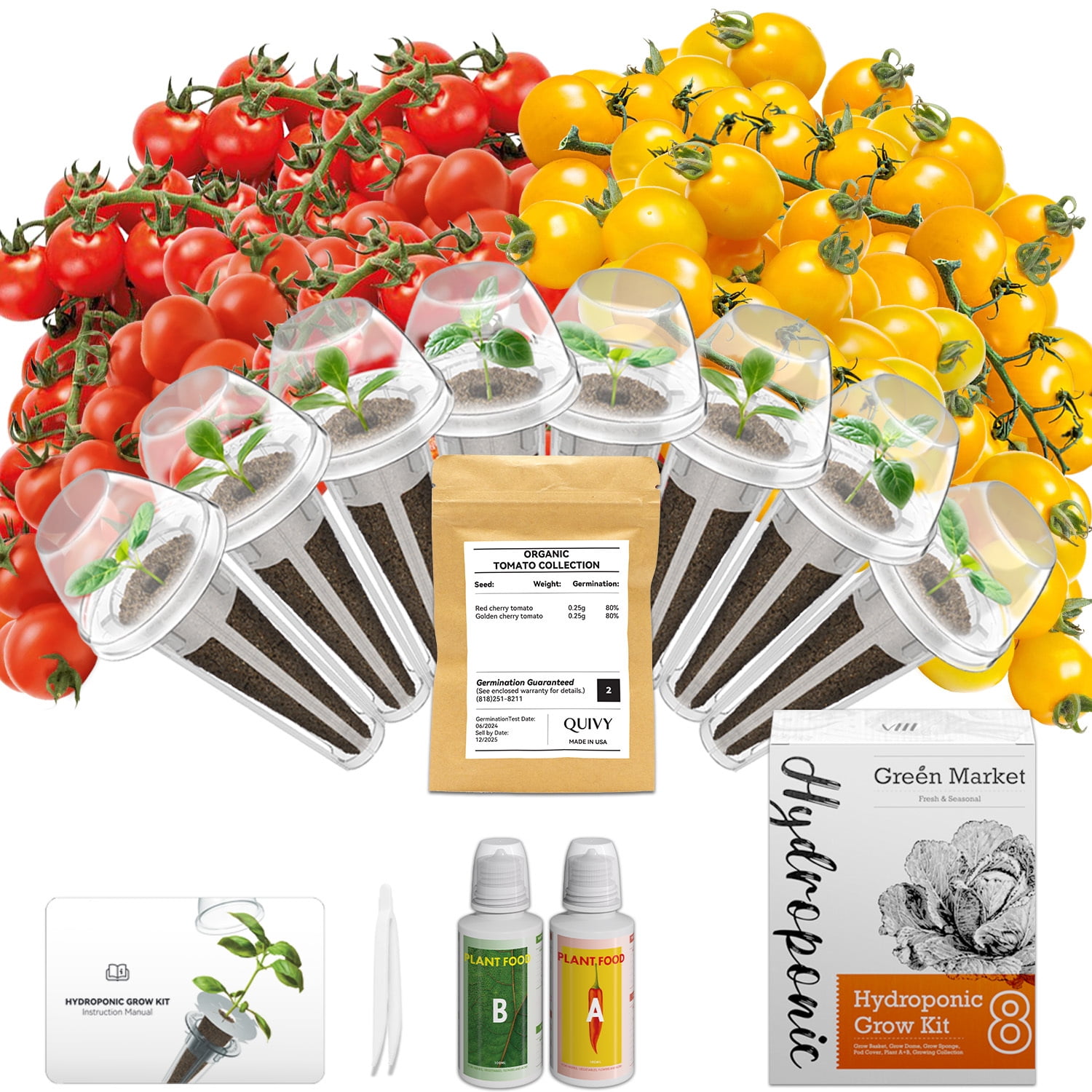 QUIVY Tomato Seed Pod Kit for AeroGarden, Ahopegarden, iDOO Indoor Hydroponics - Includes 400 ...