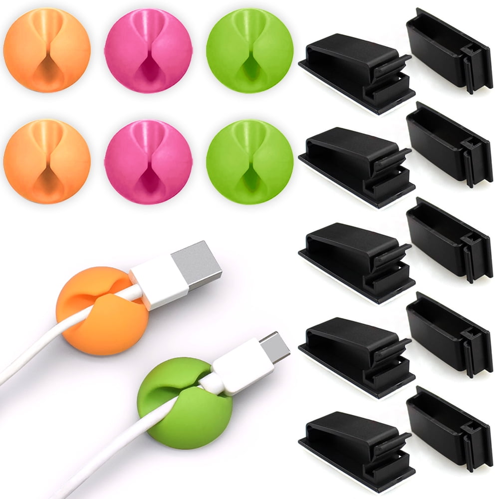 QUMENEY 16 PCS Cable Clips Set, Cable Holder Multipurpose Wire Clips ...
