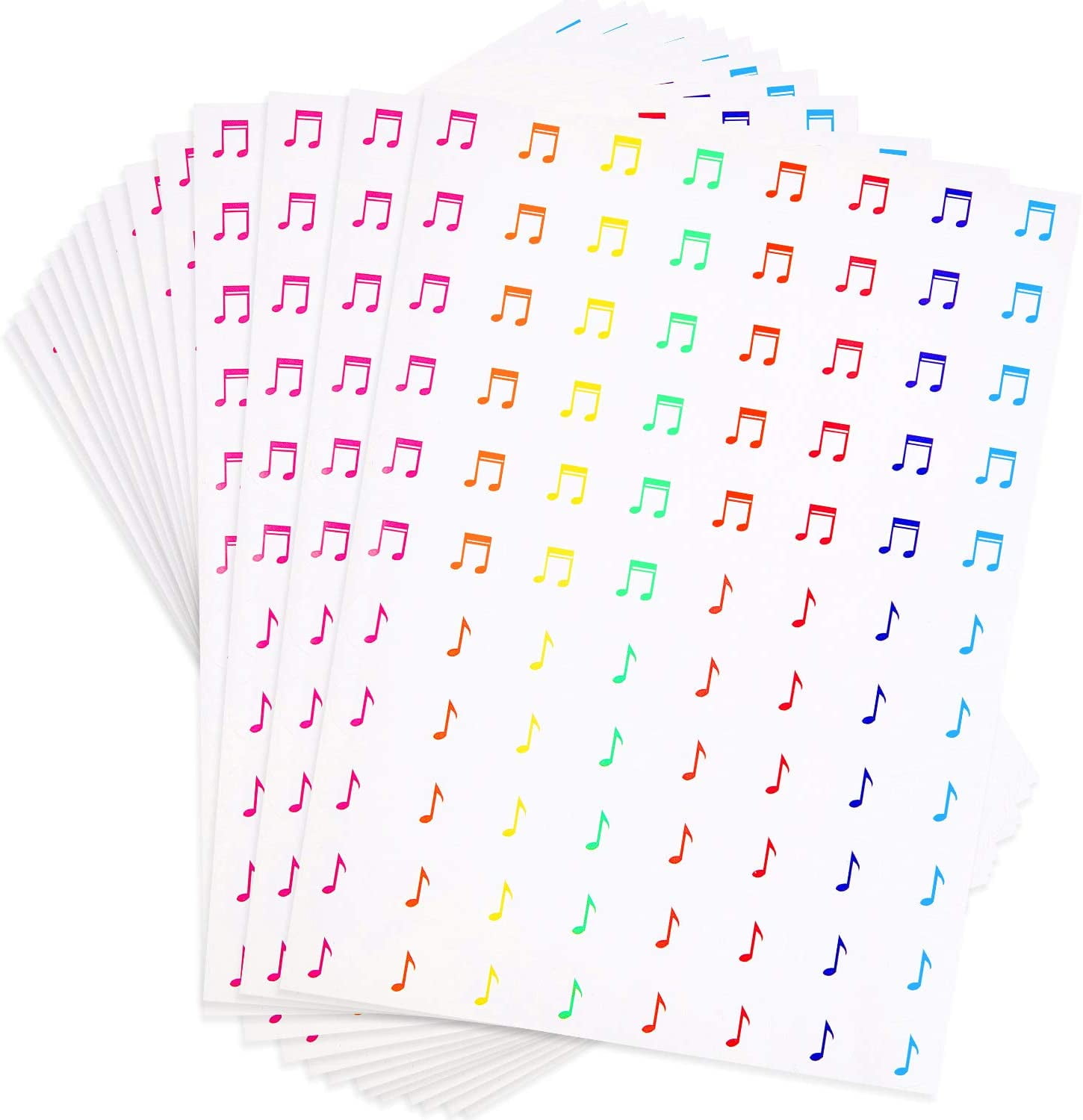 WSNIJFU 1760 Pieces Mini Music Notes Stickers Colorful 20 Sheets Music ...