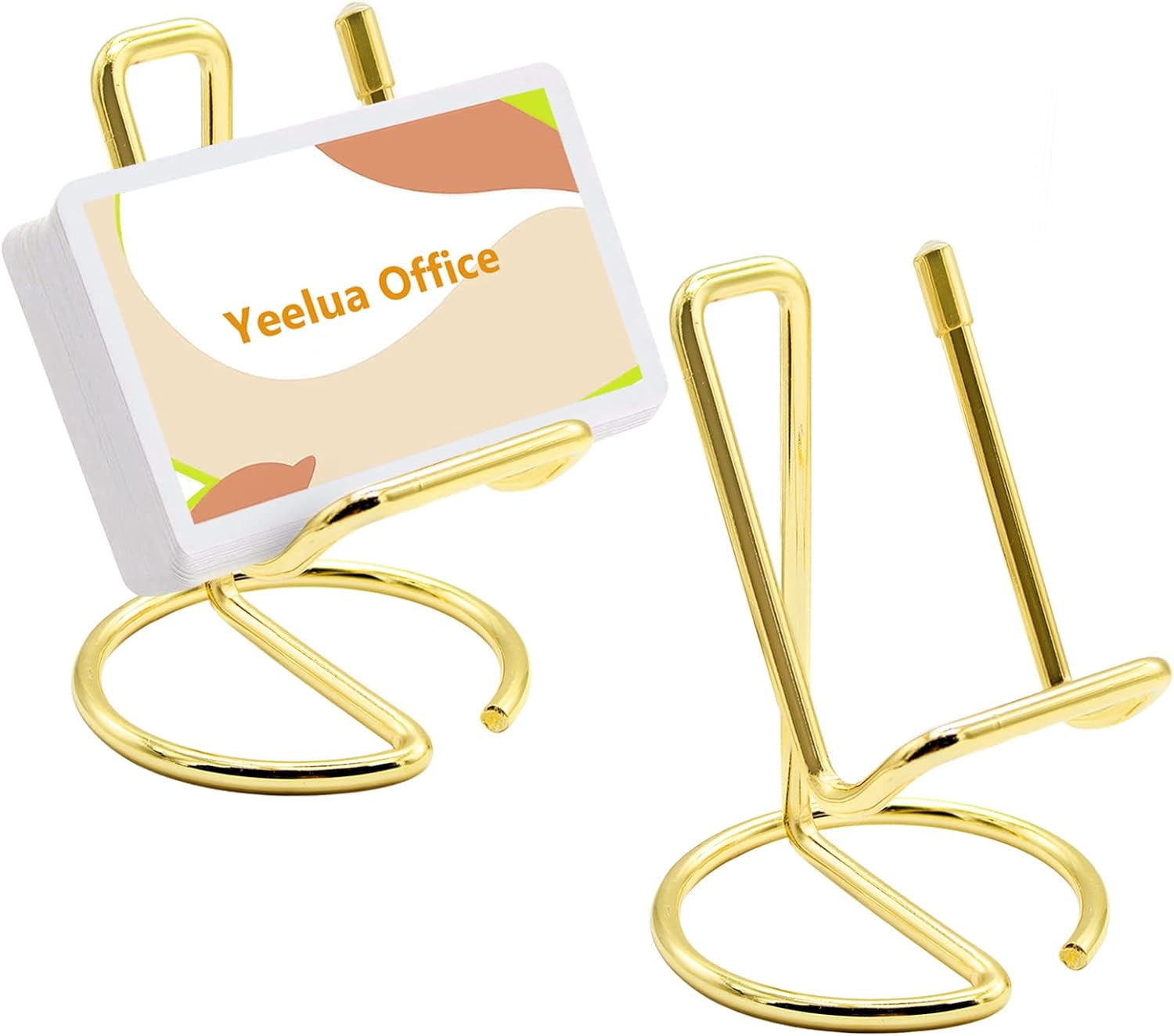 QUMENEY 2 Pcs Business Card Holder for Desk, Metal Business Card Stand ...