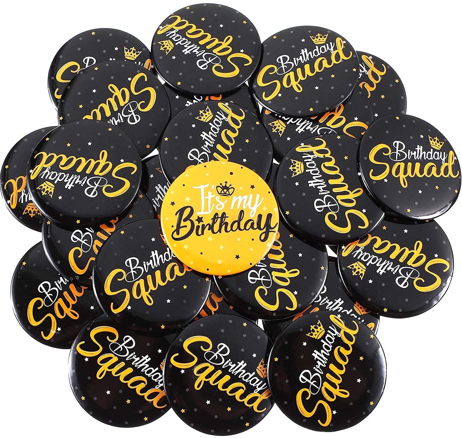 WSNIJFU 26 Pieces Birthday Squad Pins Birthday Button Pin It's My ...