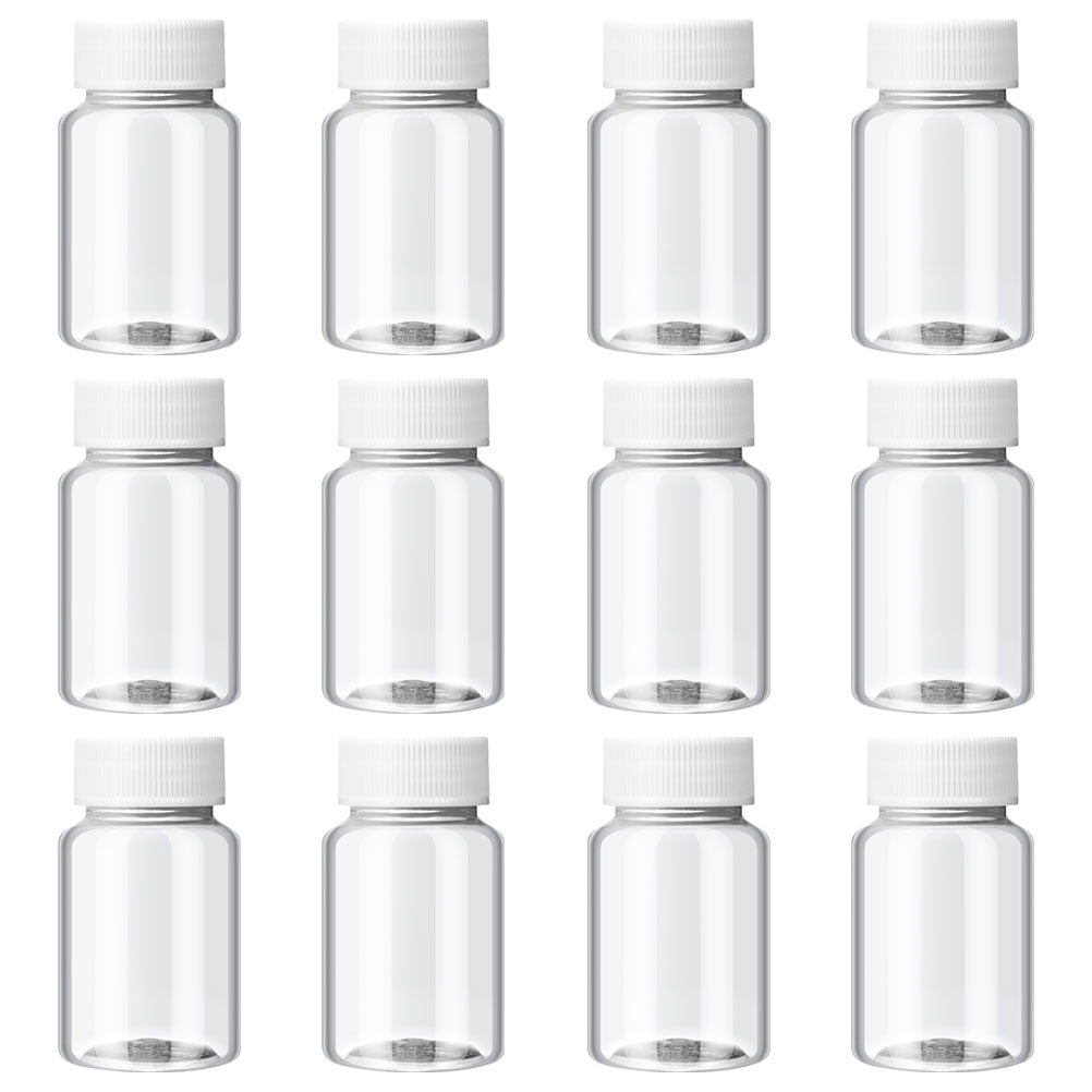 QUMONIN 12 Mini Clear Plastic Juice Bottles with Caps - Smoothie ...