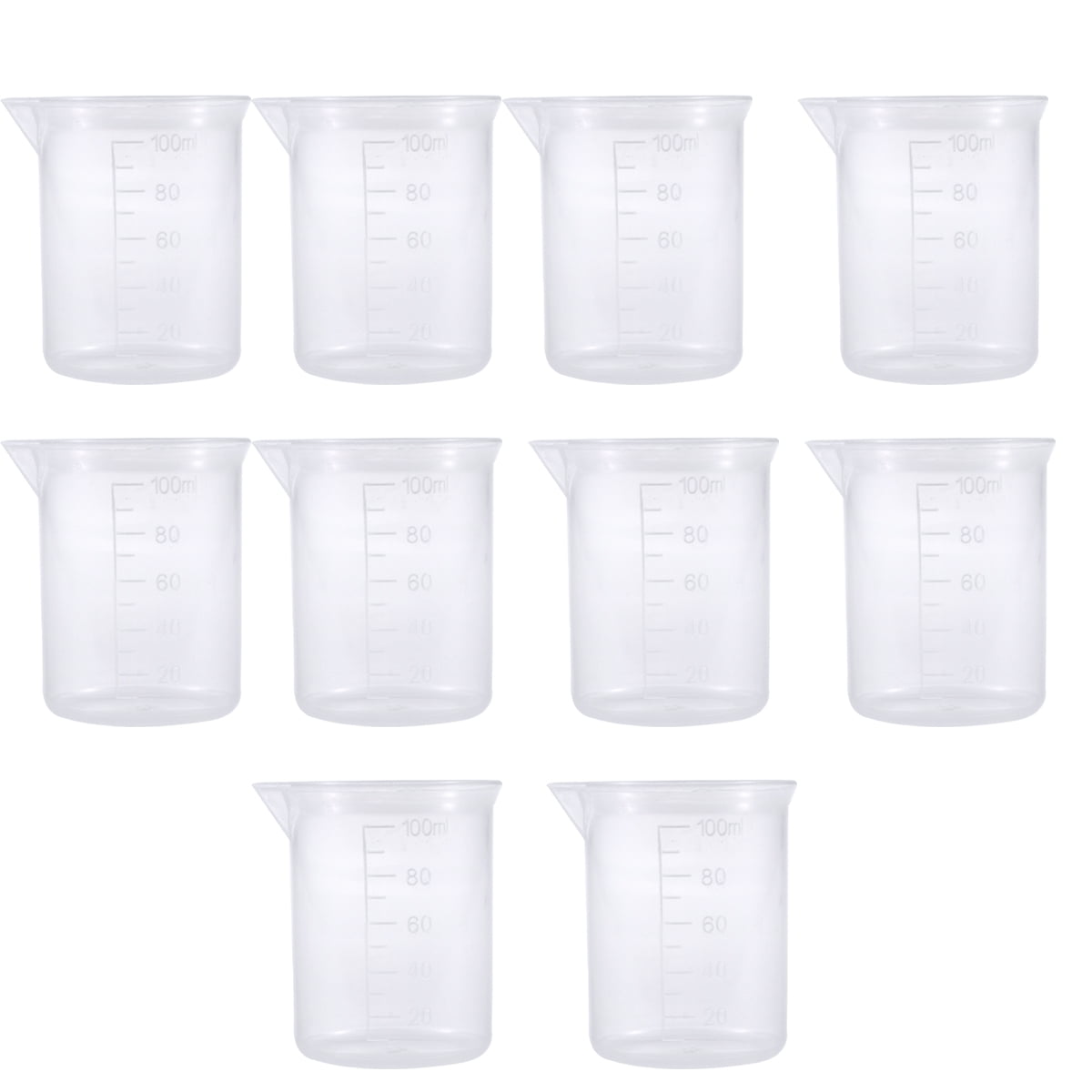 QUMONIN 20 PCS 100mL PP Plastic Graduation Beakers Measuring Cups Liquid Container - Walmart.com